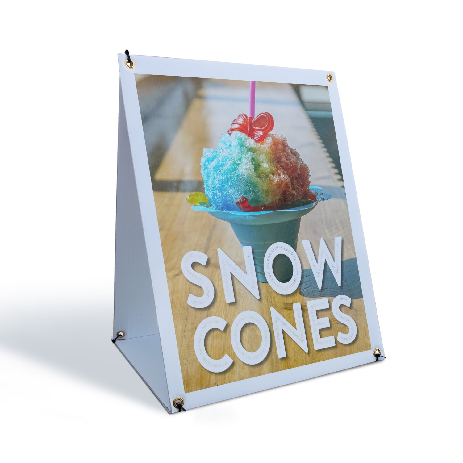 Snow Cones Sidewalk Sign 18 Inch x 24 Inch A-Frame Images On Both Sides ...