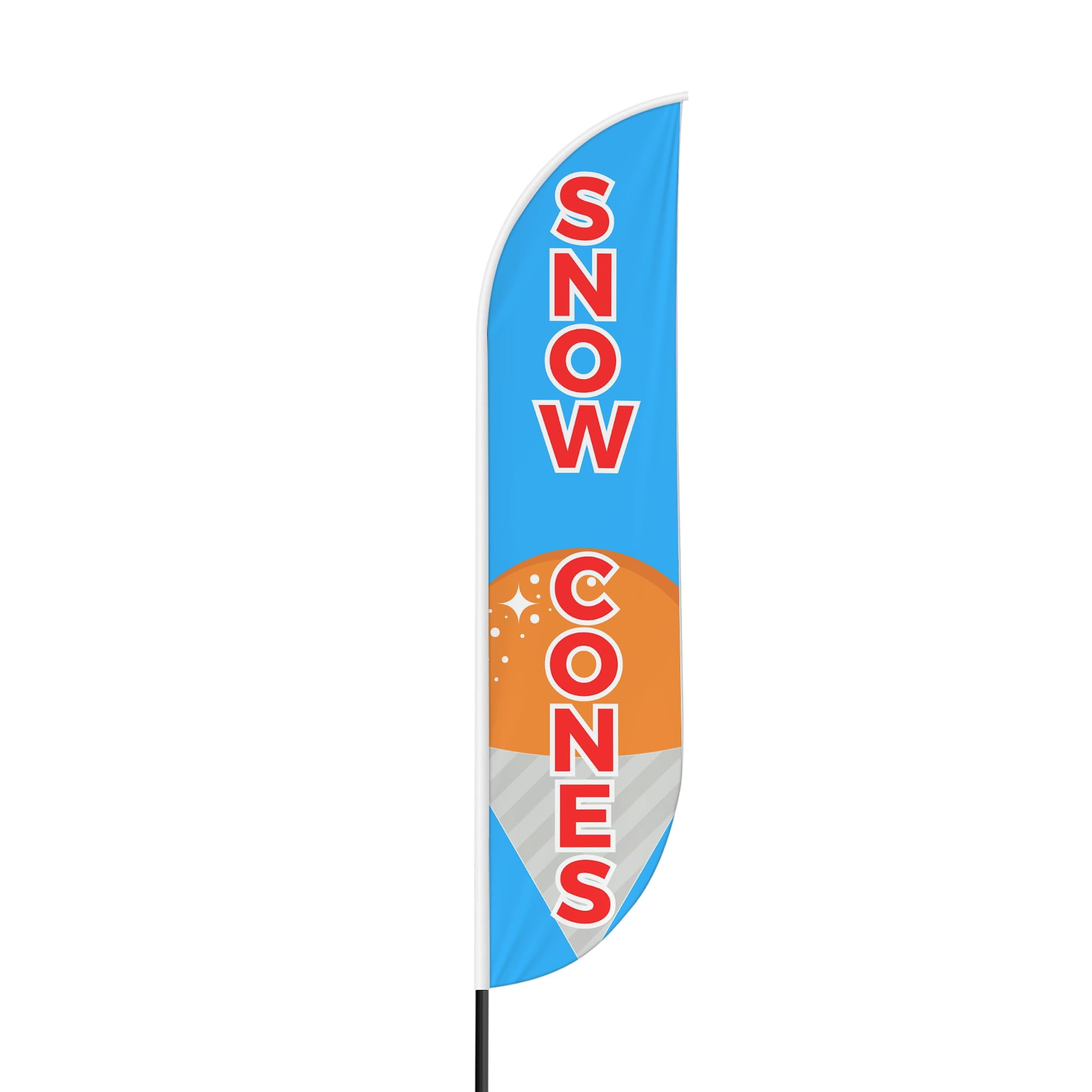 Snow Cones Sign feather flag for Outdoor by Mavis Print | 11.5 FEET ...