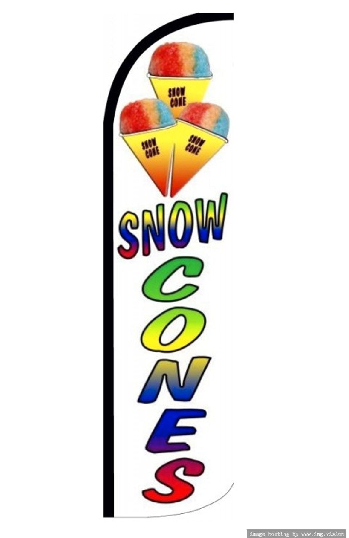 Snow Cones Windless flag Without Pole Advertisement /Business Flags ...