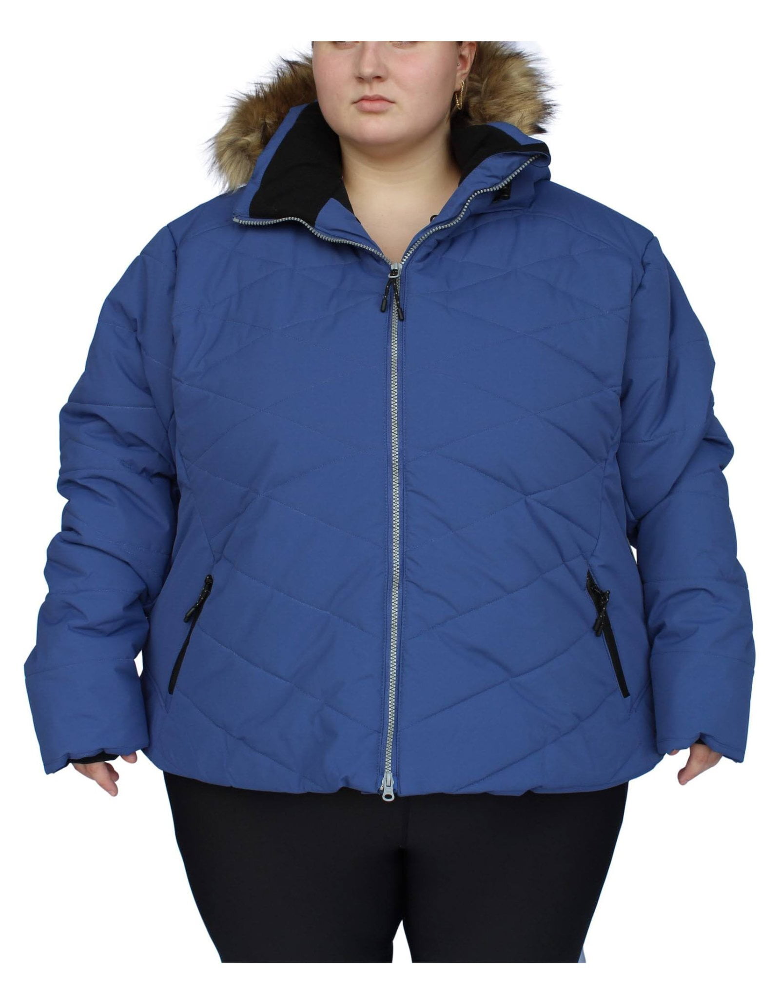 Snow Country Womens Plus Size Snow Jacket, Insulated Hood, Faux Fur ...