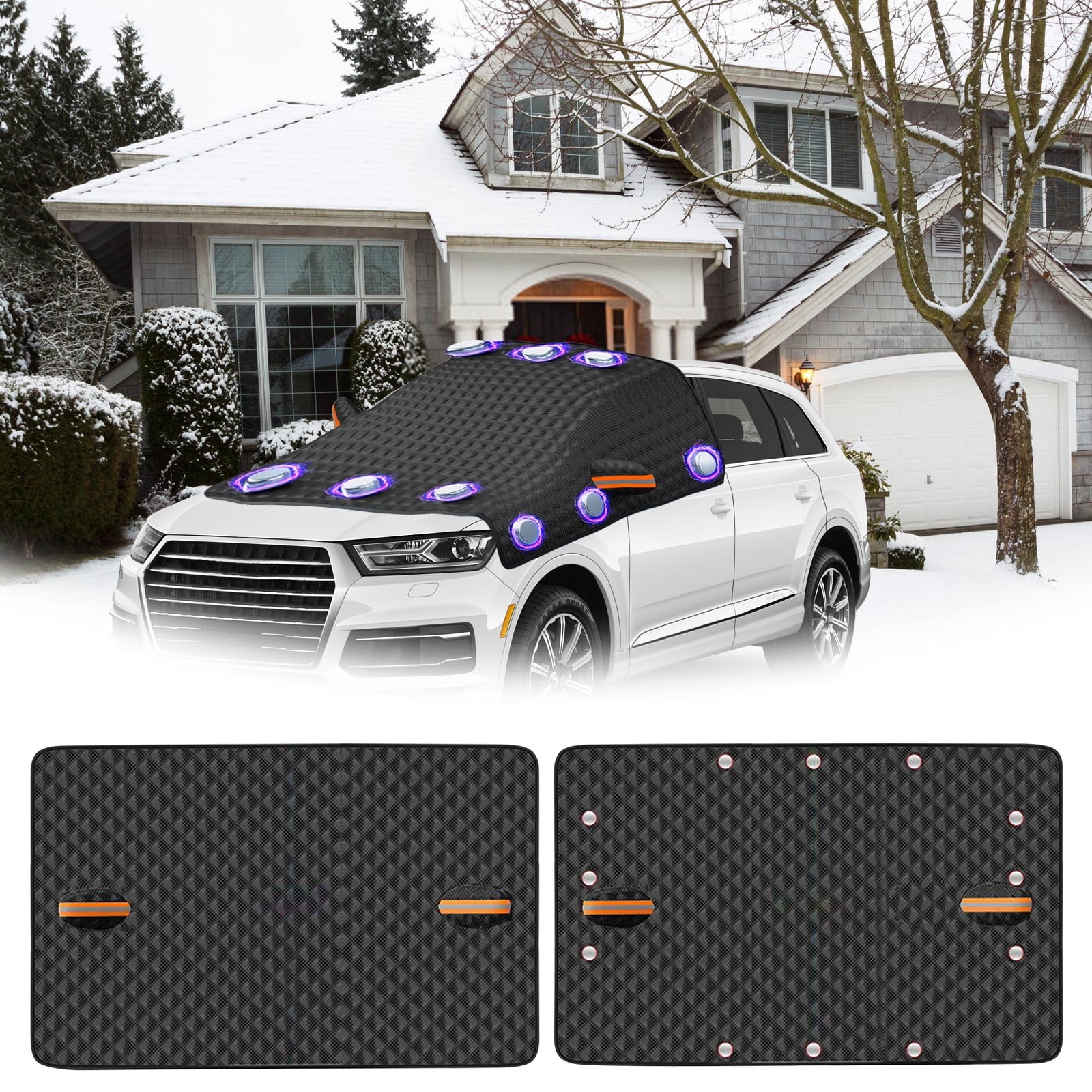 Snow Cover Car Shield, Magnetic Edge Frost Guard, Waterproof Fabric ...