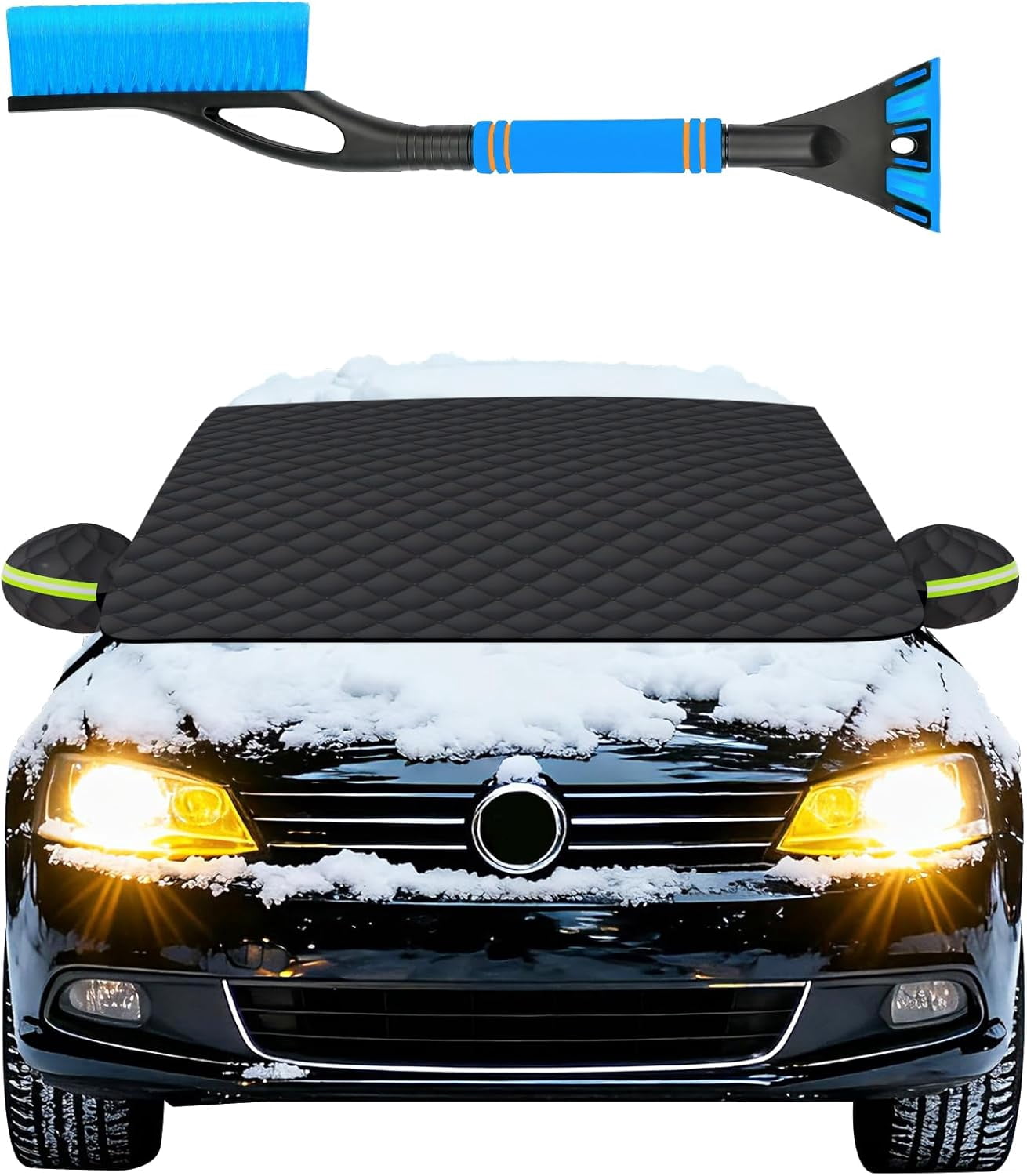 Snow Cover for Car Windshield, Snow Brush and Ice Scraper, Winter Front ...