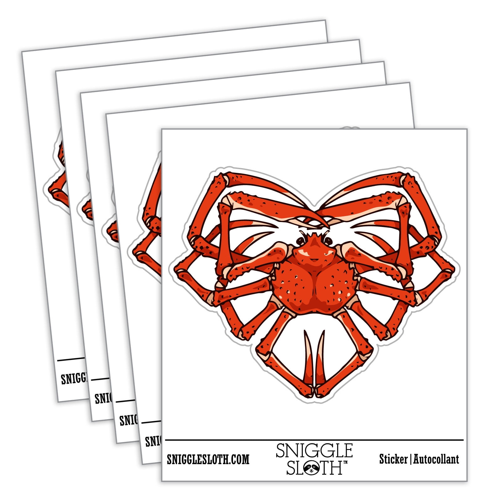 Snow Crab Legs Seafood Heart Car Window Bumper Water Bottle Phone ...