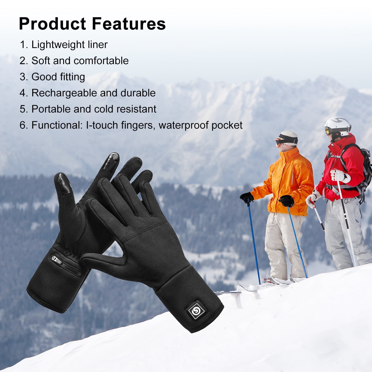 Snow Deer Heated Glove Liners for Men Women, Rechargeable Battery ...