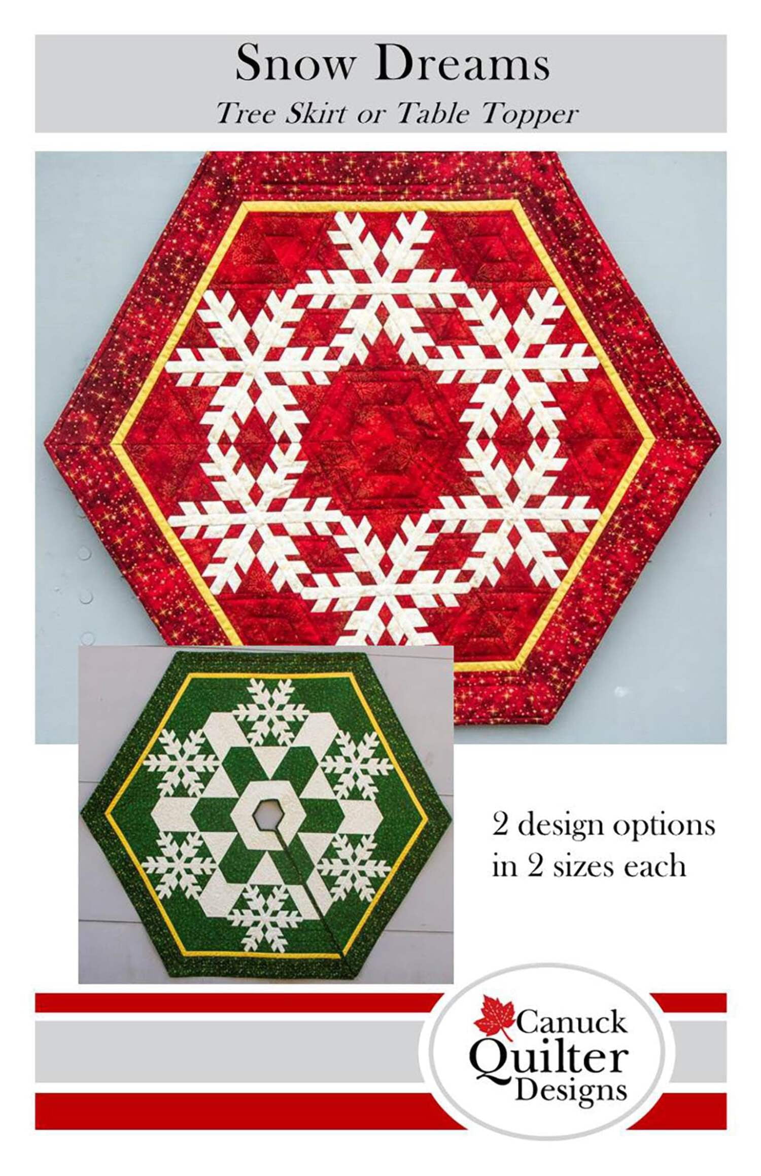 Snow Dreams Tree Skirt or Table Topper Quilt Pattern by Joanne Kerton of Canuck Quilter Designs ...