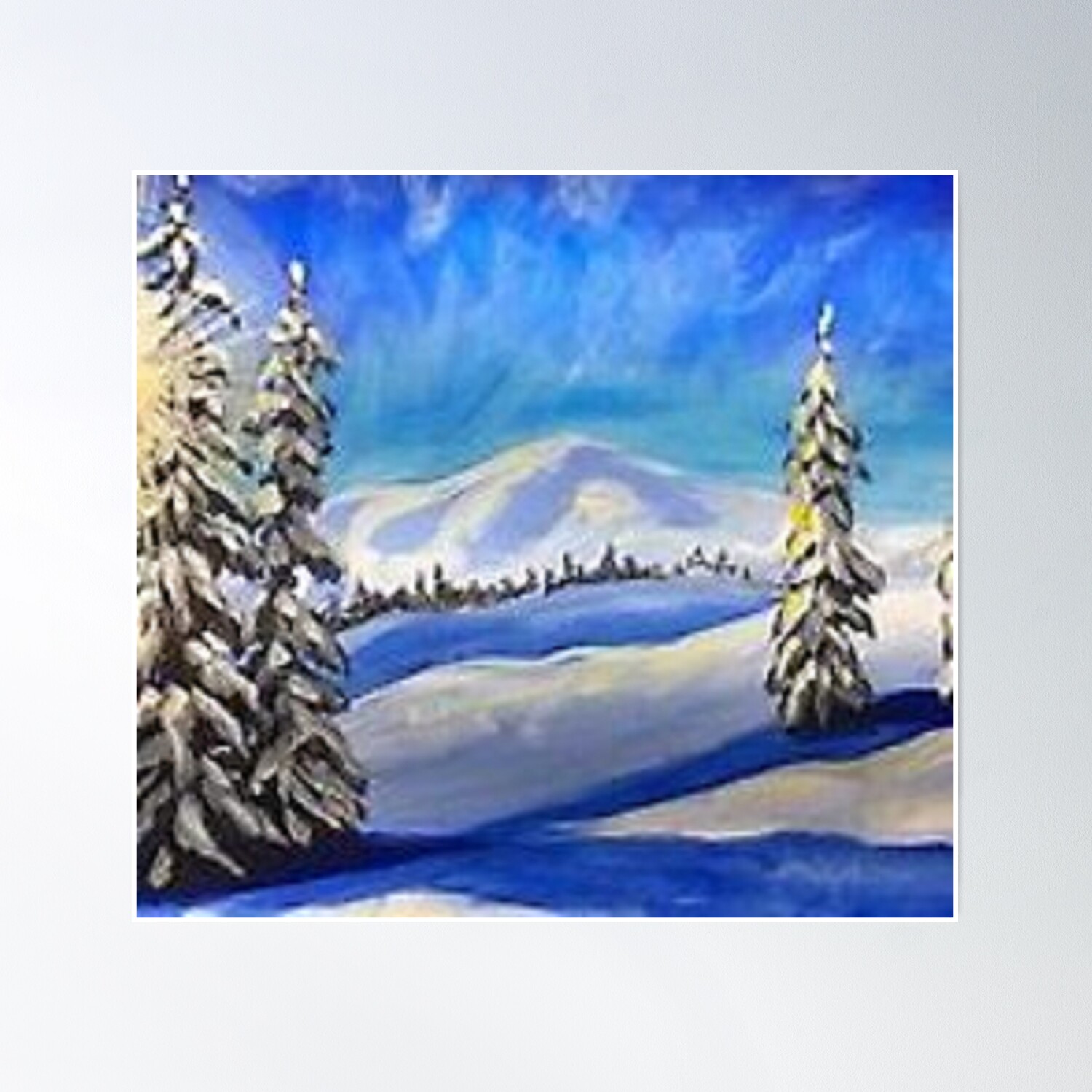 Snow Falling In The Mountains, Snow Mountain Fans Poster Wall Art ...