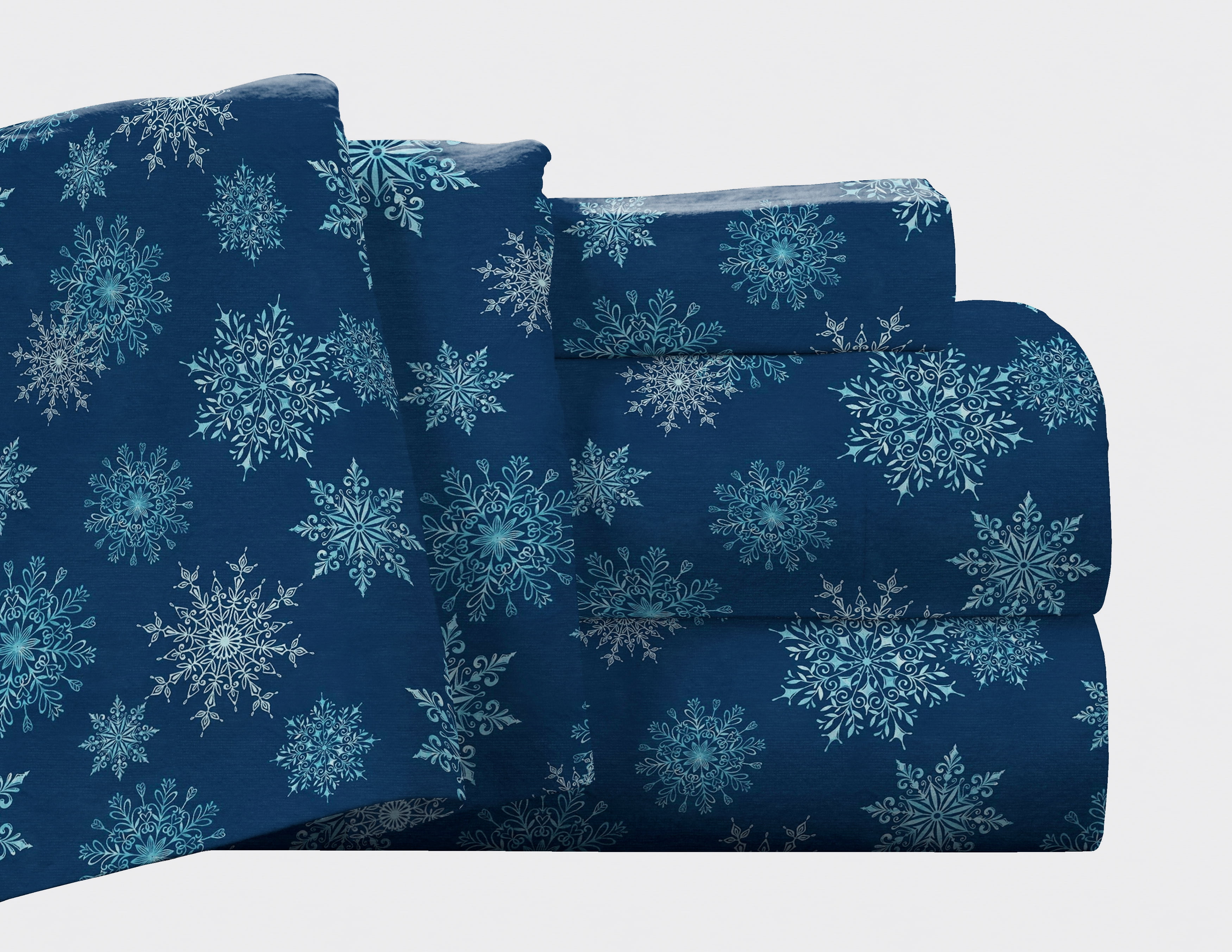 Snow Flakes 100pct Cotton Flannel Sheet Set - Walmart.com
