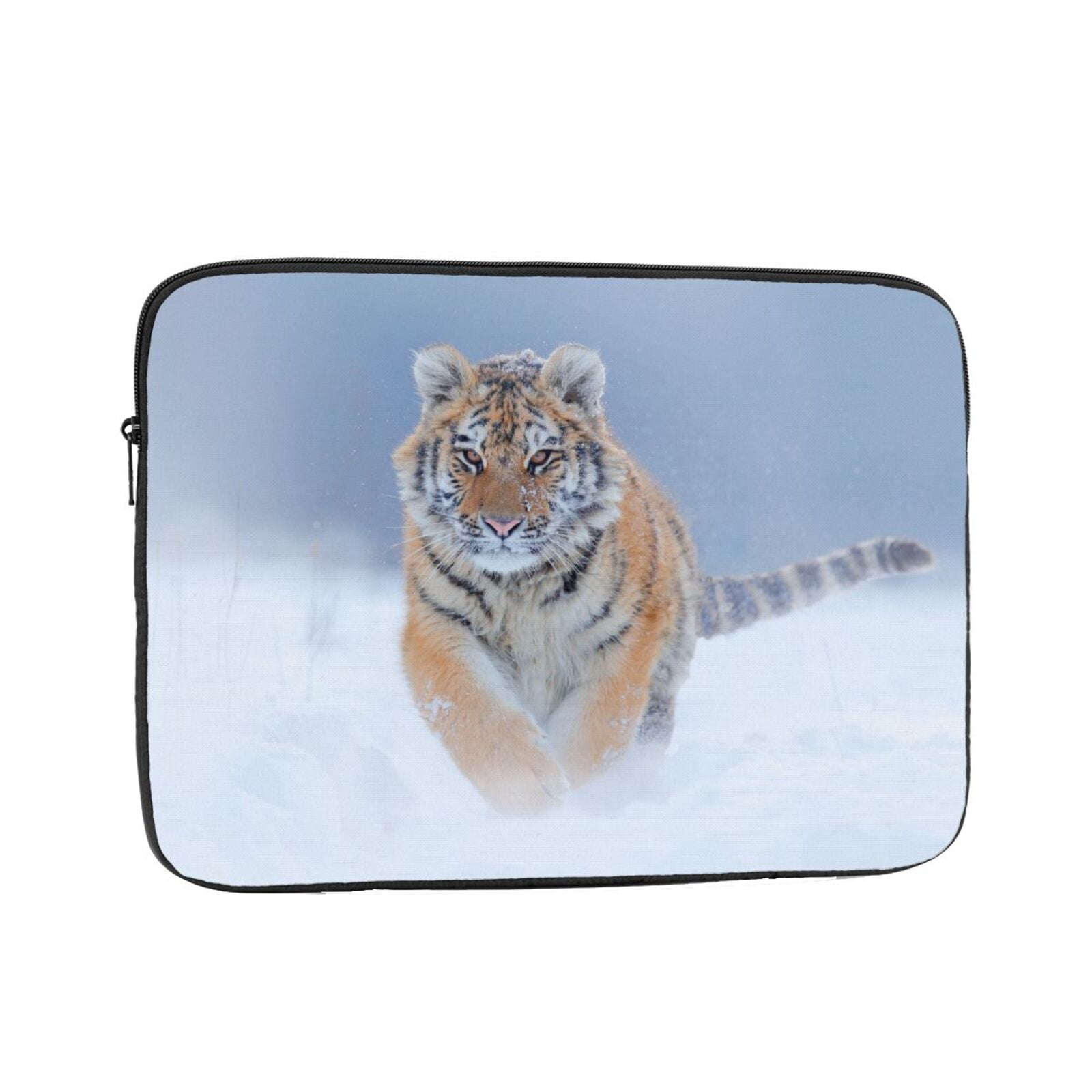 Snow Flakes with Wild Amur Cat 17 inch Portable Laptop Sleeve ...