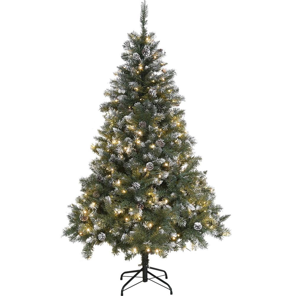 Snow Flocked Christmas Tree 6Ft Artificial Outdoor Christmas Tree with ...