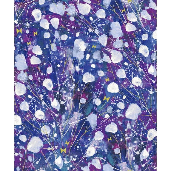 Snow Flowers Kasumisou Violet Cotton Fabric by RJR BTY - Walmart.com