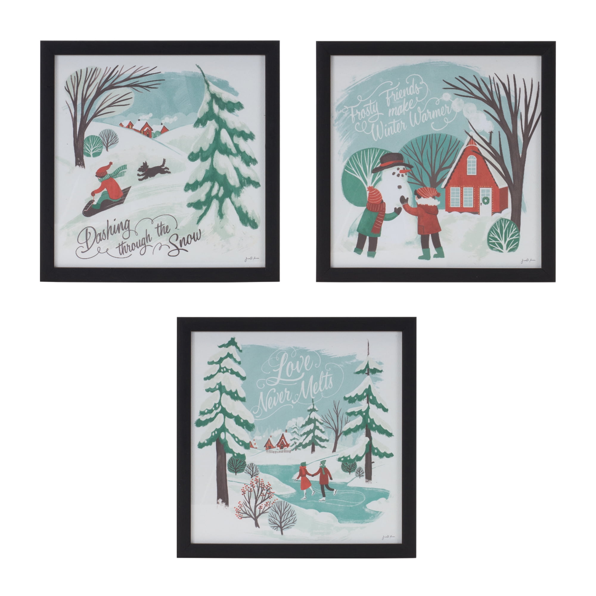 Snow Frame (Set of 3) 10"SQ Plastic/MDF - Walmart.com