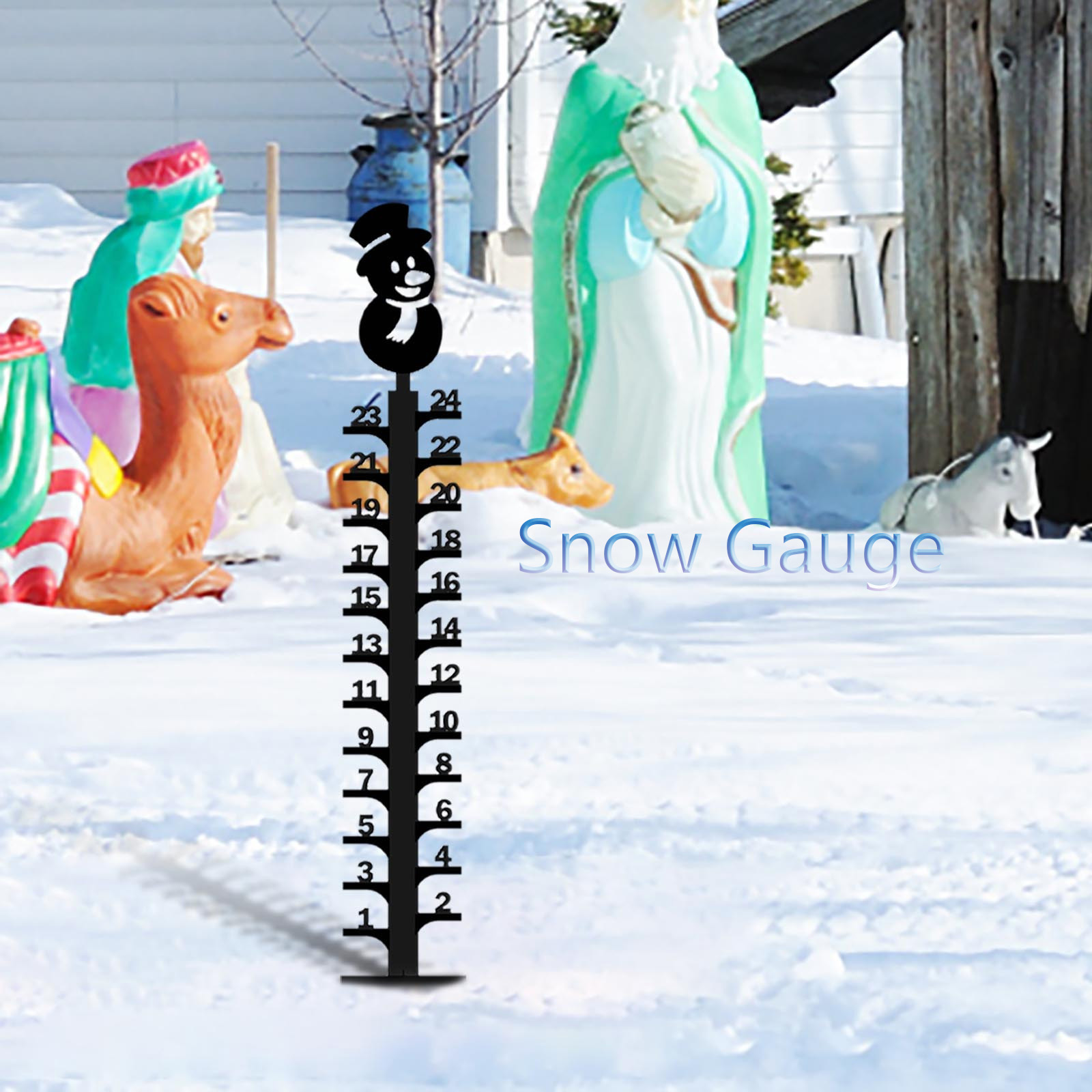 Snow Gauge 24 inch Snowflake - Christmas Holiday Snowflake Snowfall ...