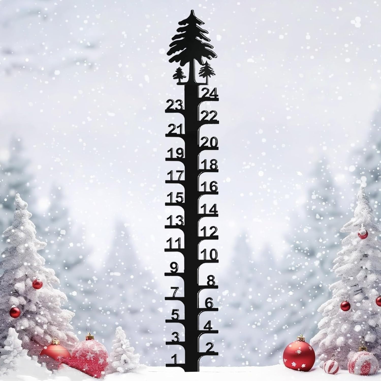 Snow Gauge Outdoor, Upgraded Iron Art Snow Measuring Gauge, Winter Snow ...