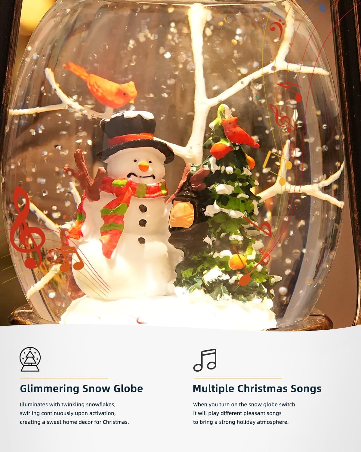 Snow Globe Christmas Decorations - Musical Christmas Snow Globes with ...