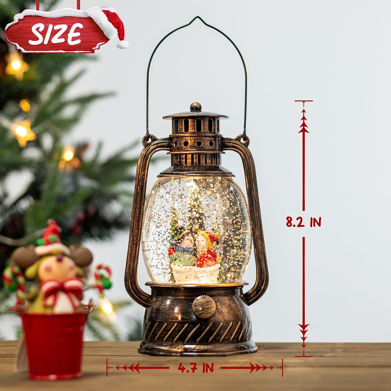 Snow Globe Christmas Decorations Snowman, Musical Glitter Christmas ...
