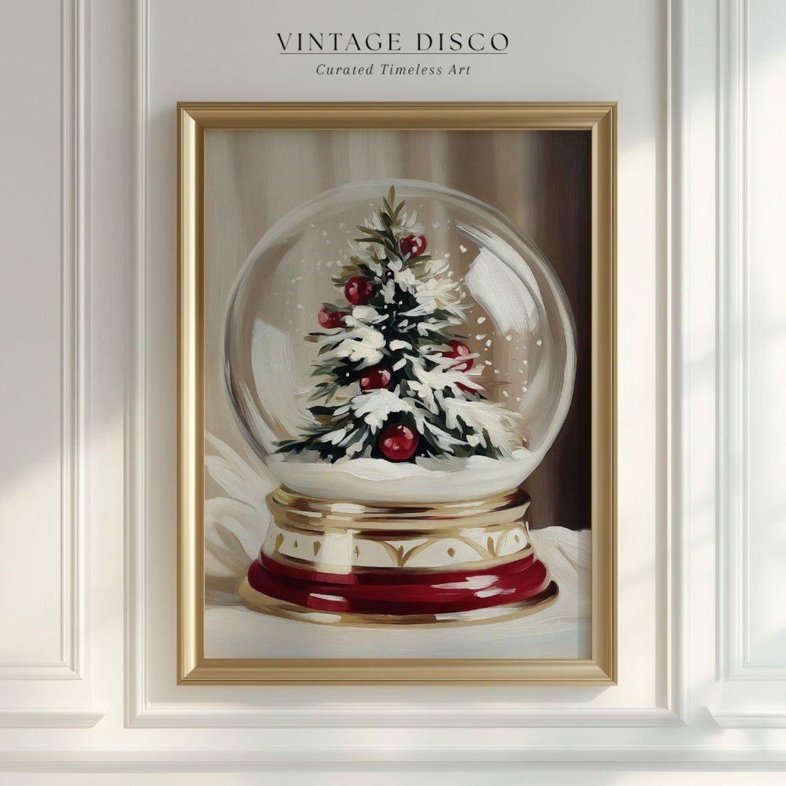 Snow Globe Poster, Nostalgic Wall Art, Trendy Festive UNFRAMED Poster ...