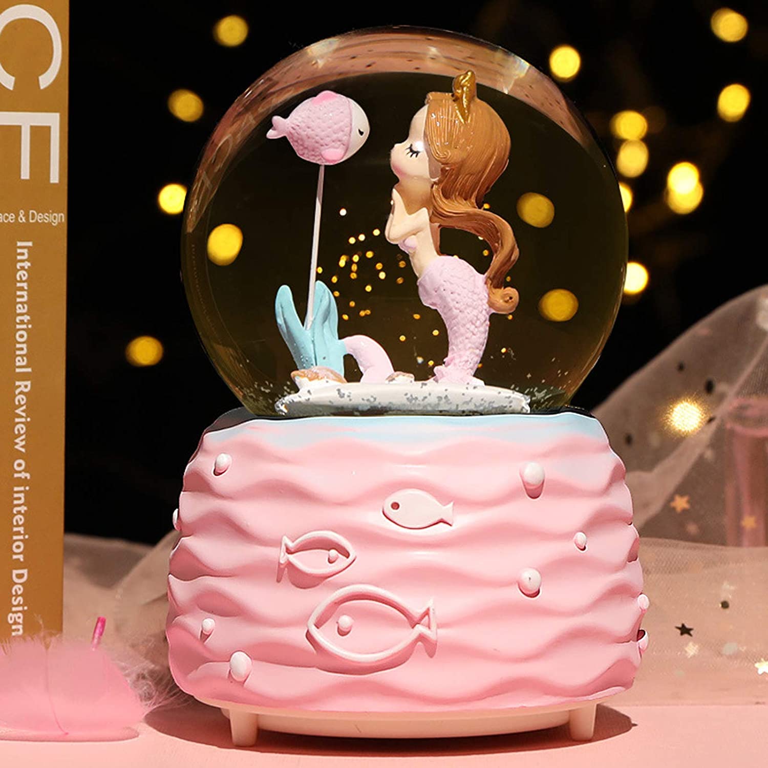 Snow Globes,Mermaid Snowglobes with Musical,LED Lights, Gifts for ...