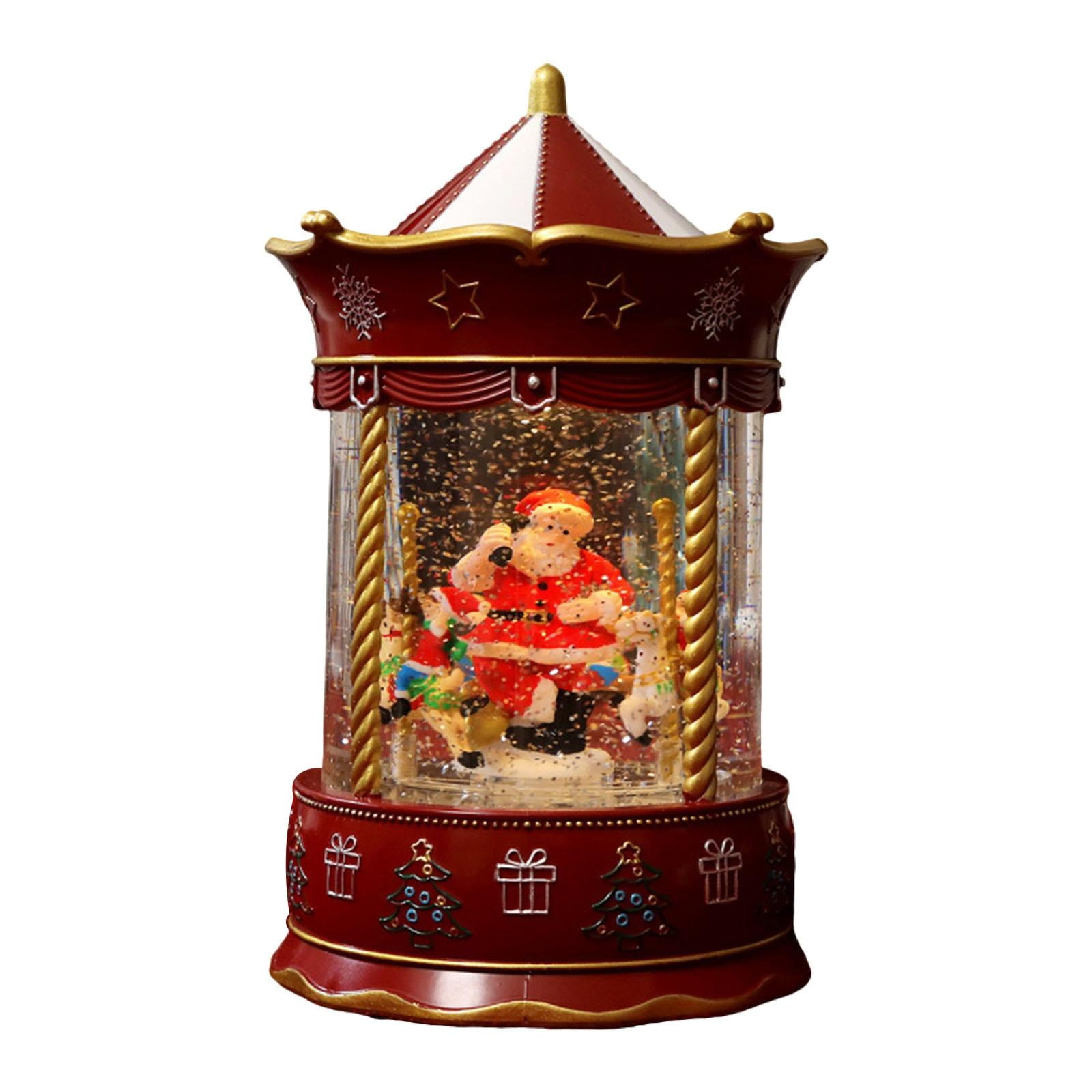 Snow Globes Musical Box Christmas Ornament USB Powered with Snowfall ...
