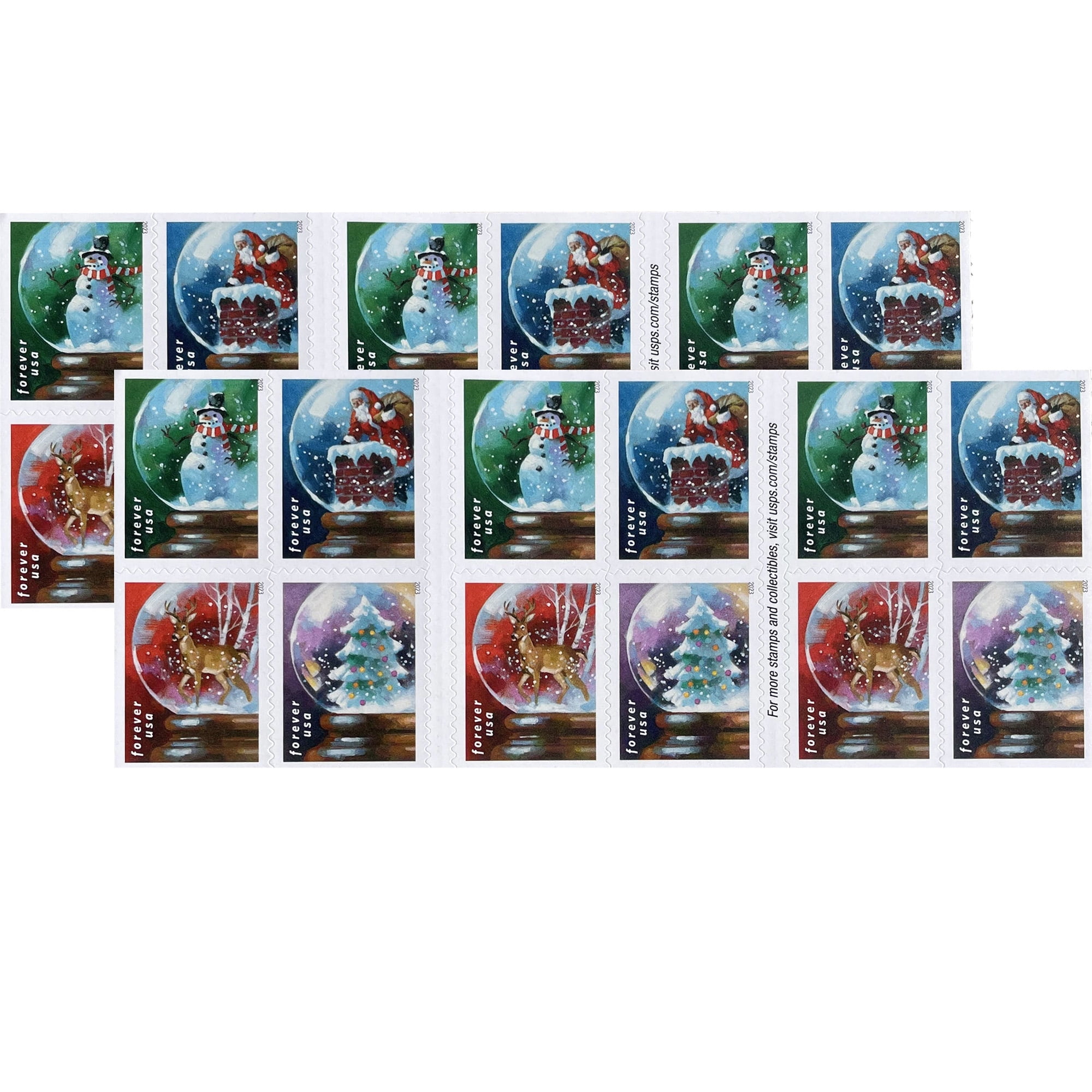 USPS Snow Globe forever Postage Stamps, 40 Stamps, 2 Pack - Walmart.com