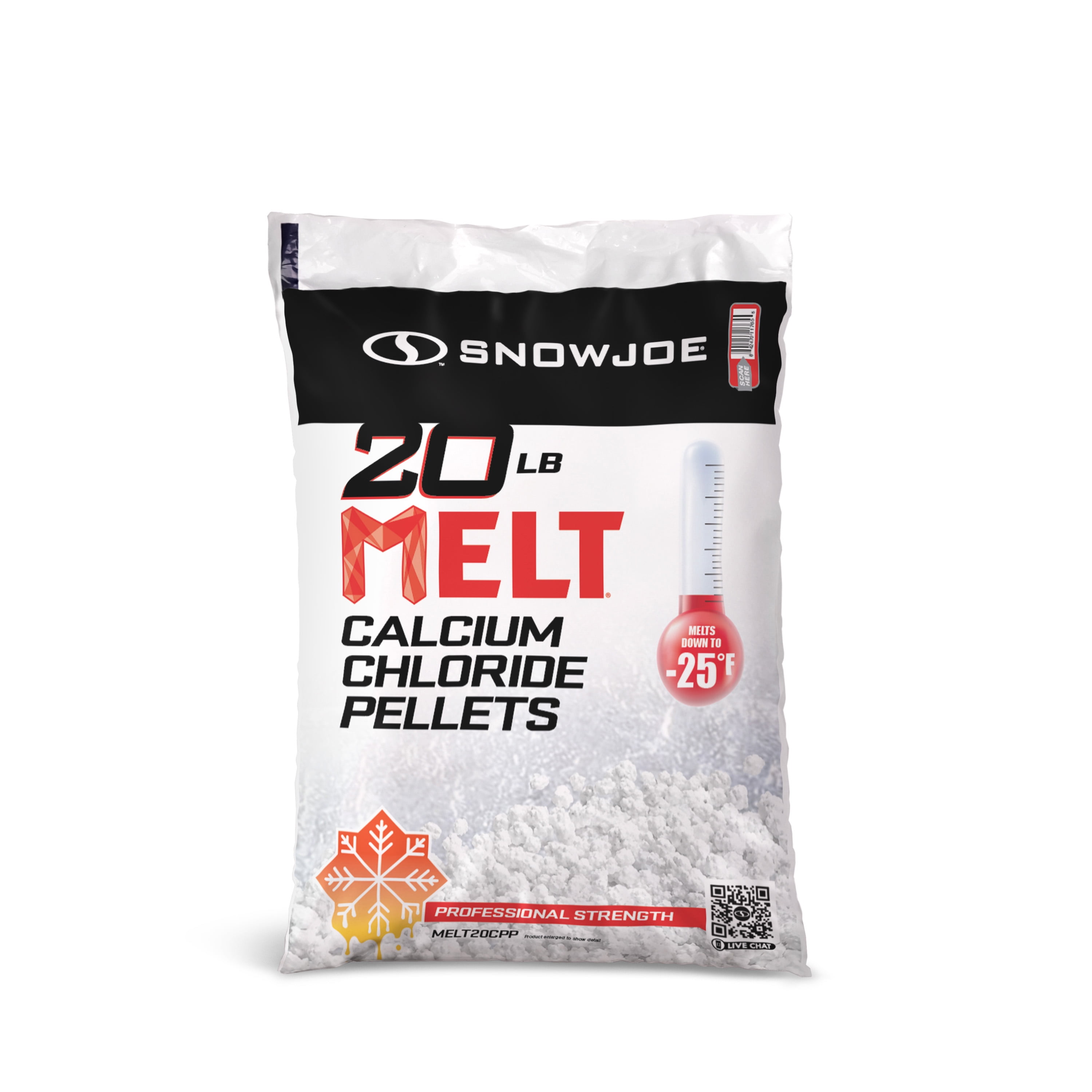 Snow Joe 20lb Calcium Chloride Ice Melt Pellets for Winter, Driveway ...