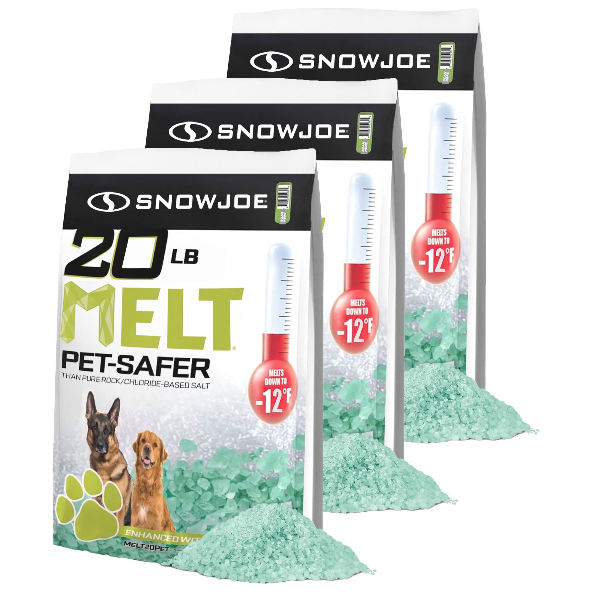 Snow Joe 3 Pack Pet-Safer Ice Melt Blend, Safe for Concrete/Sidewalks ...