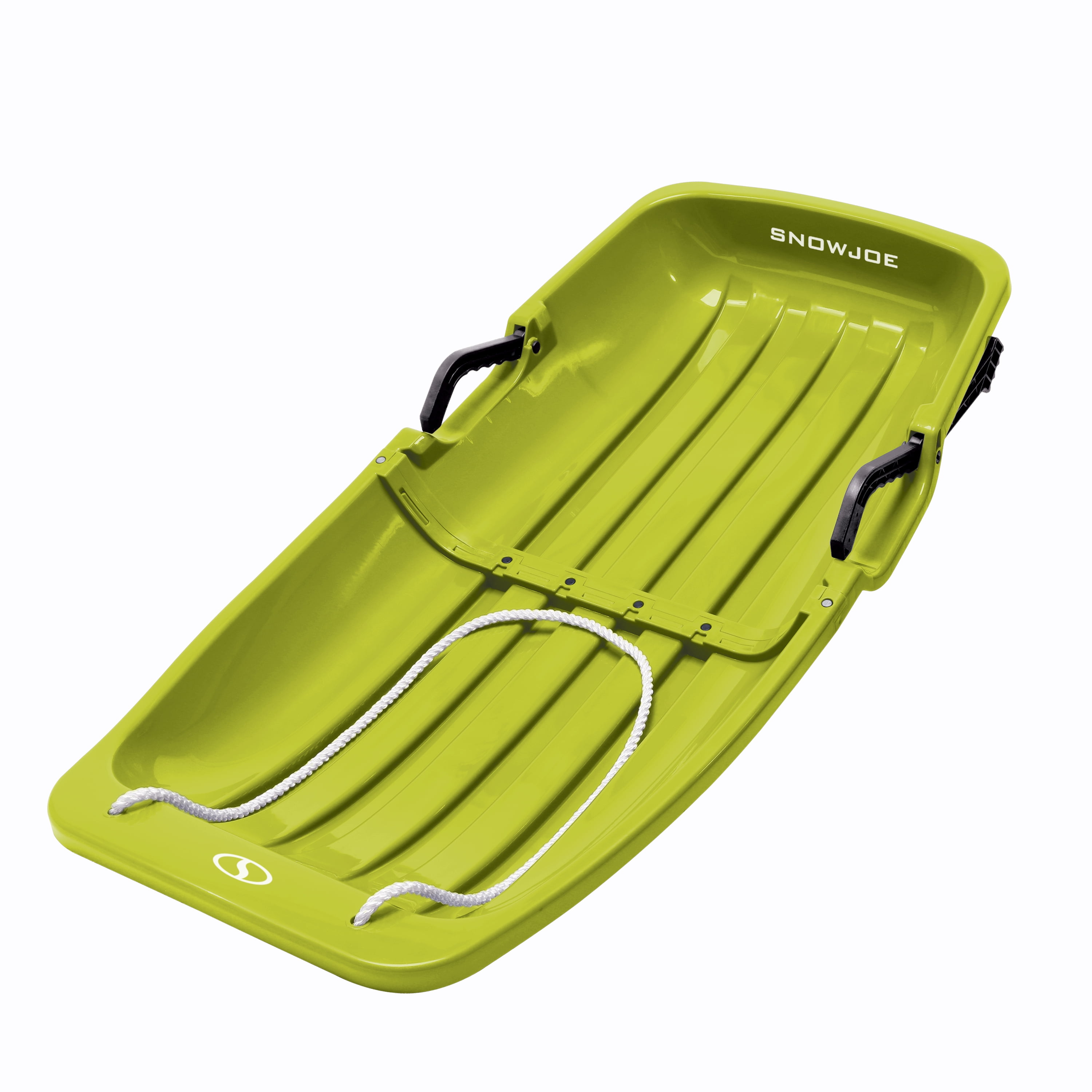 Snow Joe 34in Kids Outdoor Toboggan Winter Snow Sled W/ Hand Brakes ...