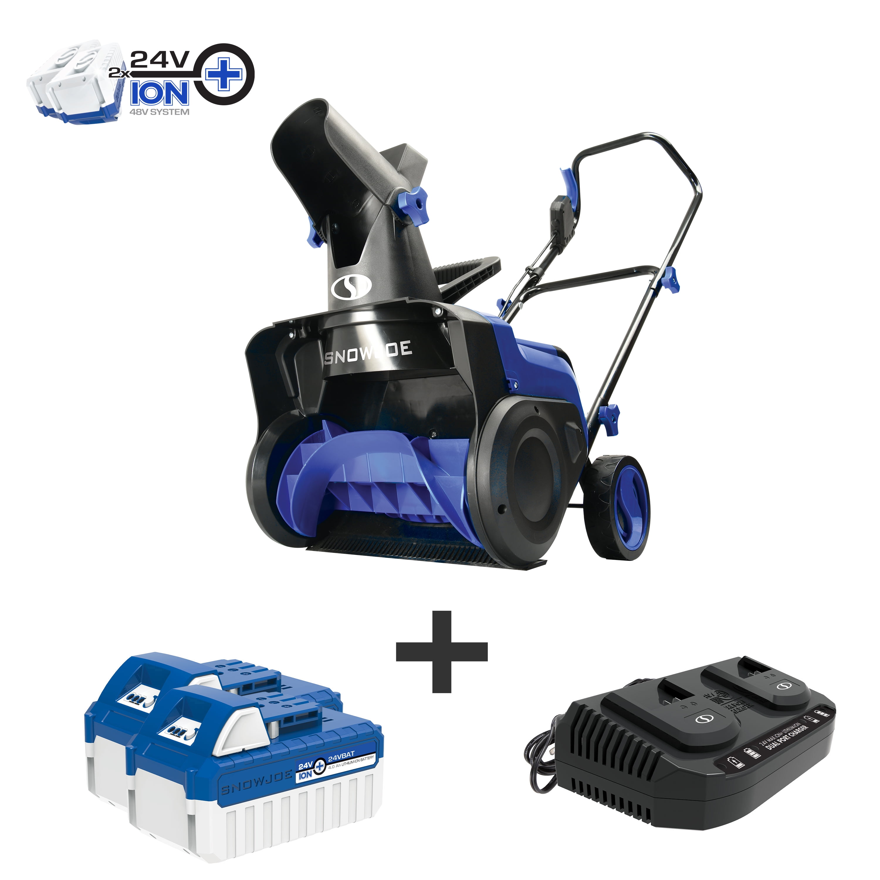Snow Joe 96V 21-inch Brushless Single-Stage Cordless Snow Blower, 4 x ...