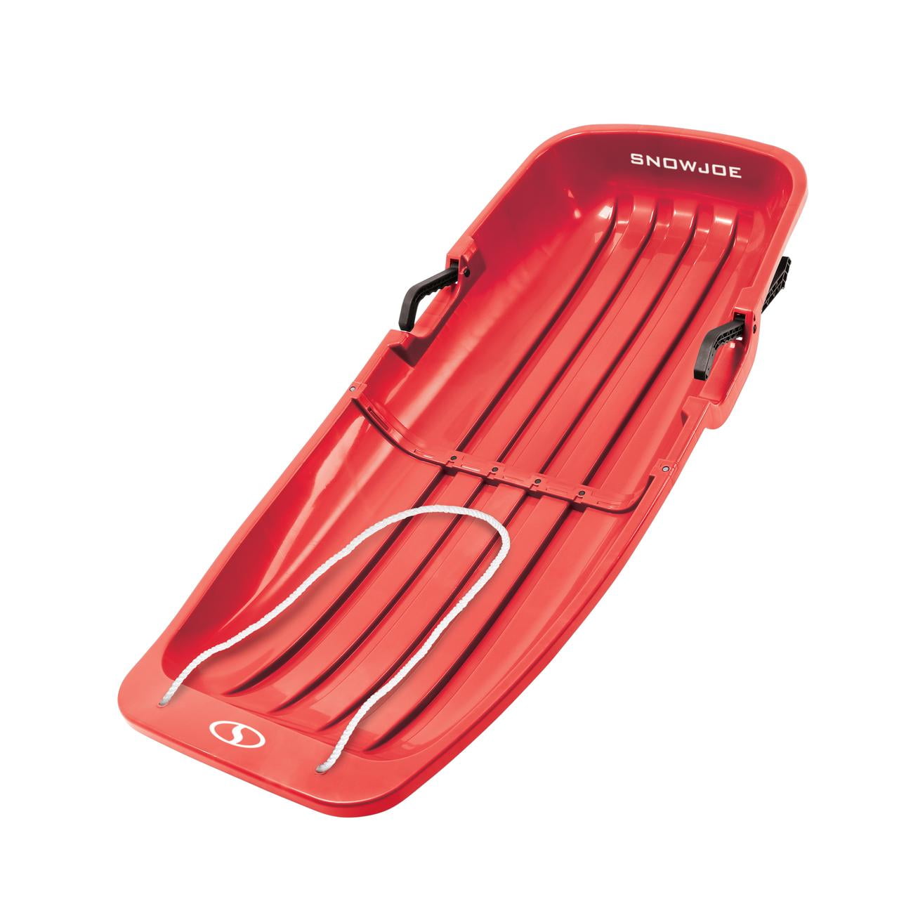 Snow Joe Plastic Snow Sled 48” Toboggan Board with Handles and Rope ...