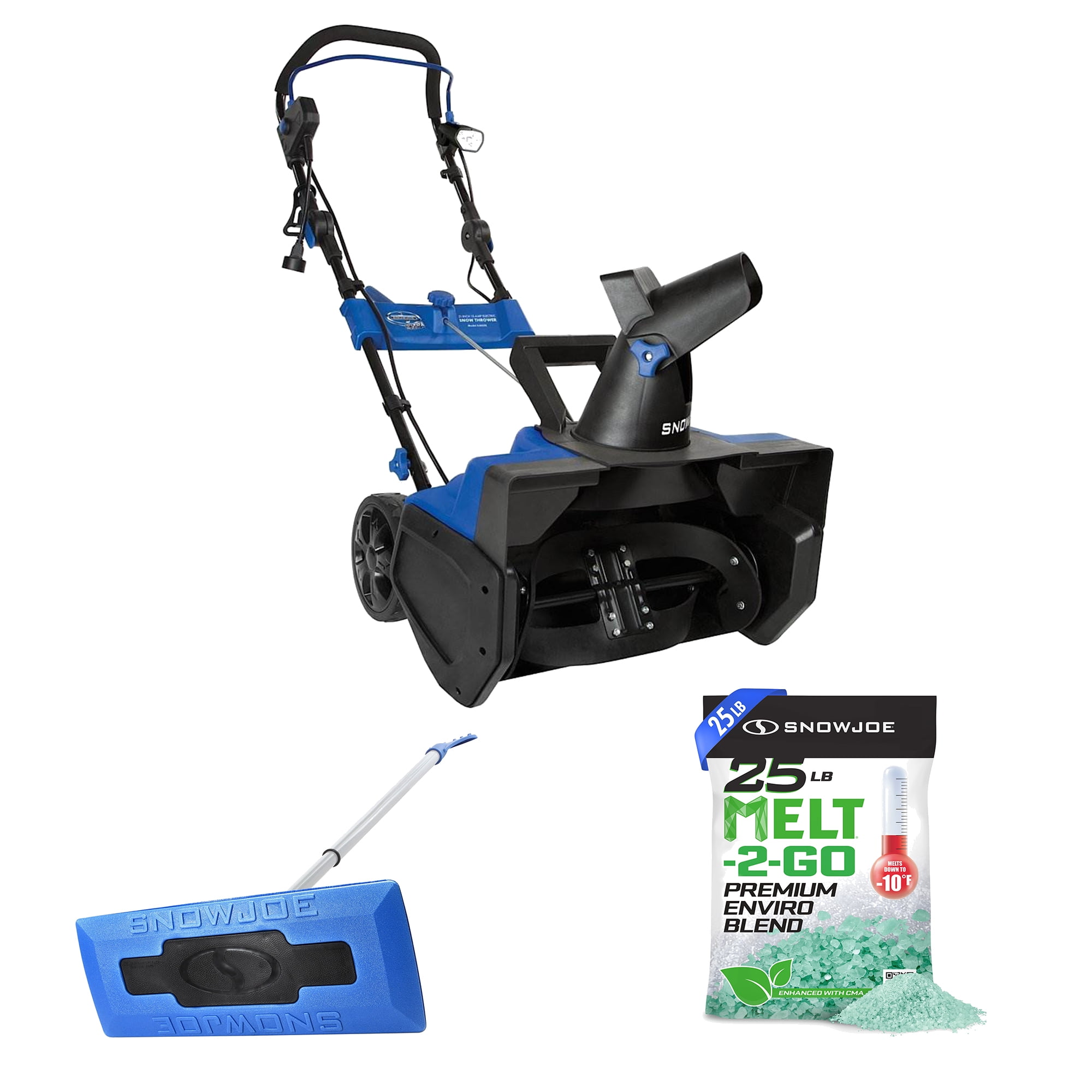 Snow Joe Electric Snow Thrower Bundled with Snow Broom & Ice Melt Pellets - Walmart.com