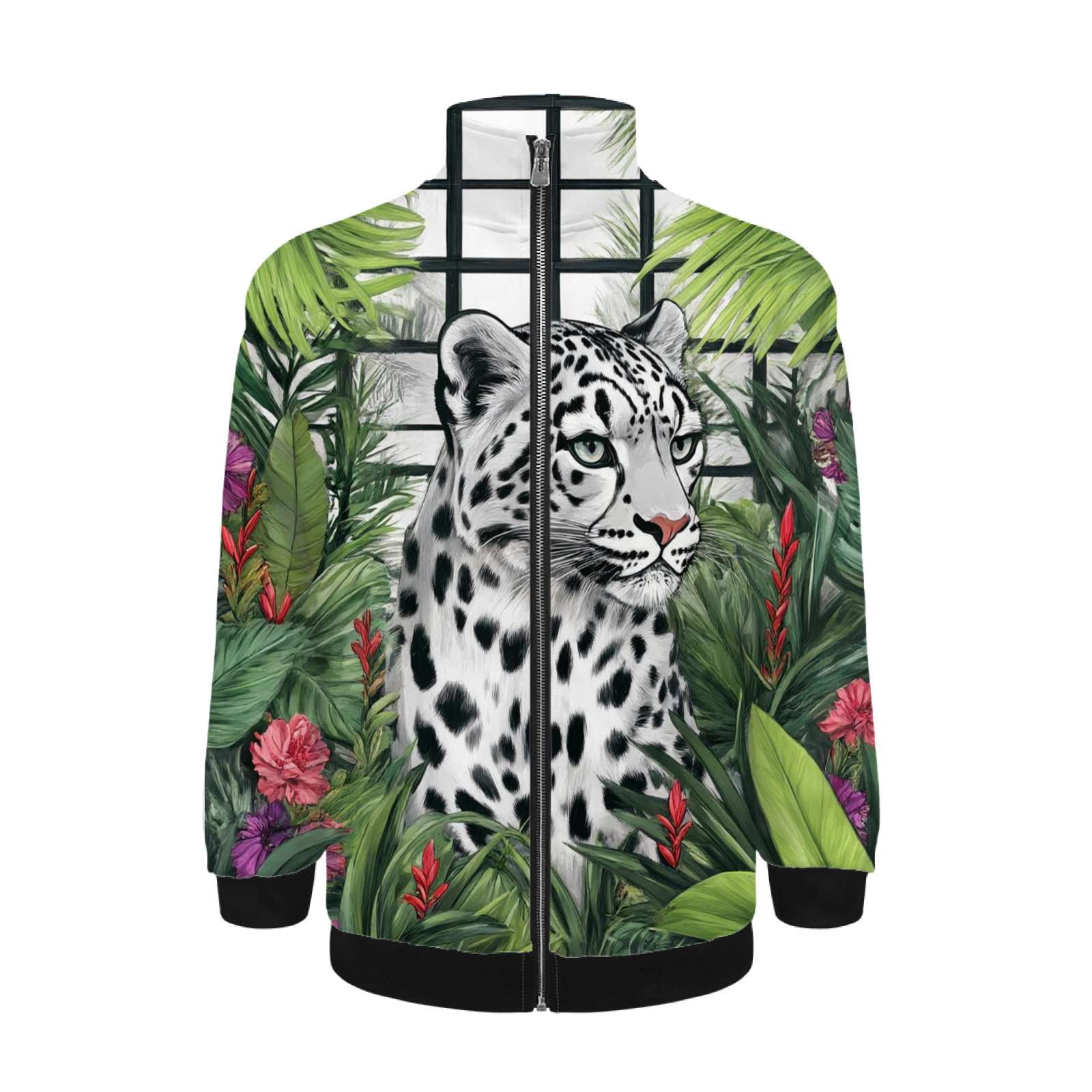 Snow Leopard Lush Jungle Paradise Jacket Men's Street Cool Long Sleeves ...
