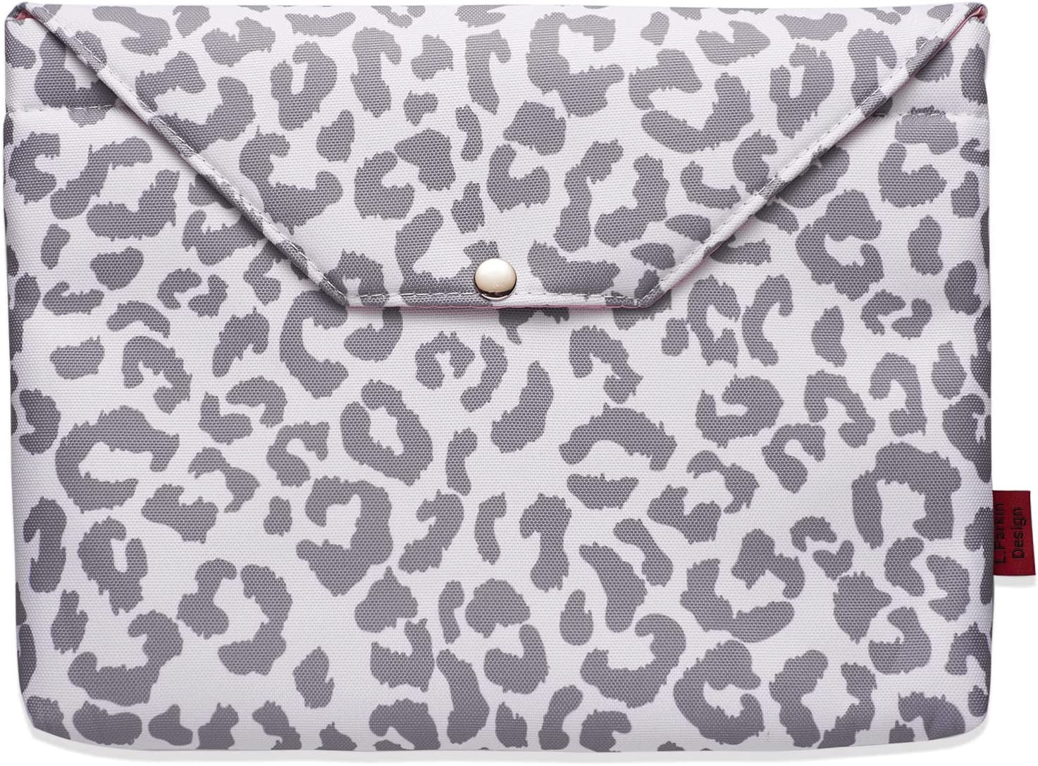 Snow Leopard Print Book Sleeve Book Sleeve with Zipper and Back Pocket ...