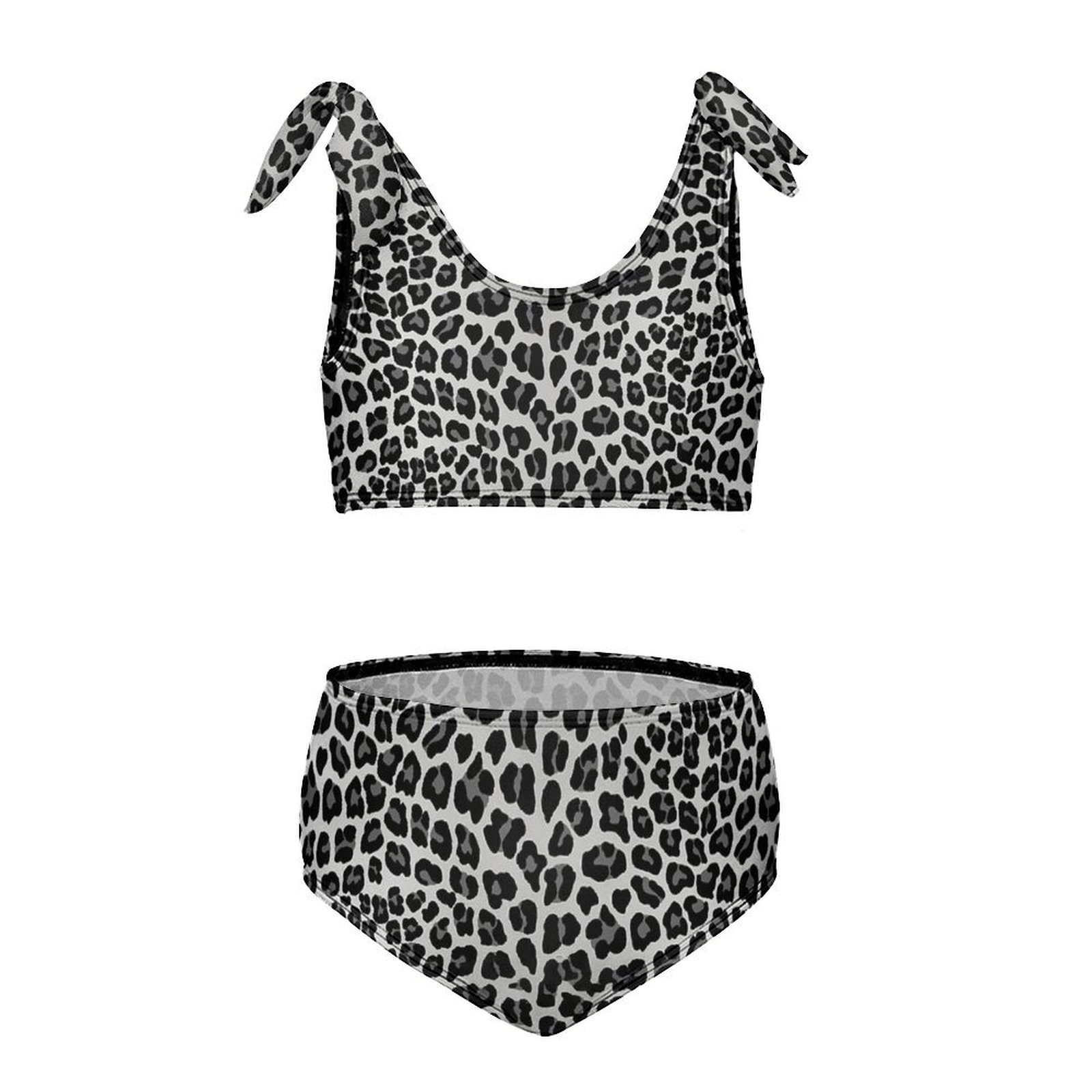 Snow Leopard White Girl's 2 Piece Bikini Set Beach Sport Swimsuit ...