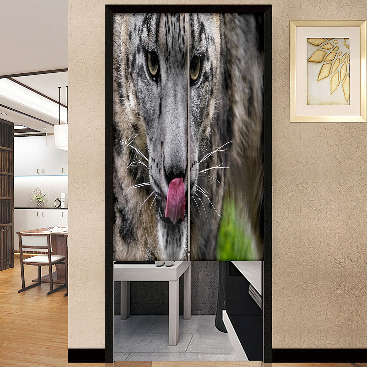 Snow Leopard Winter Wildlife Door Curtain Predator Carnivore Zoo for ...