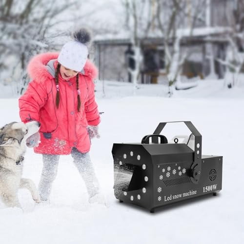 Snow Machine,1500W 3-in-1 LED Snowflake Machine Artificial Snow Making ...