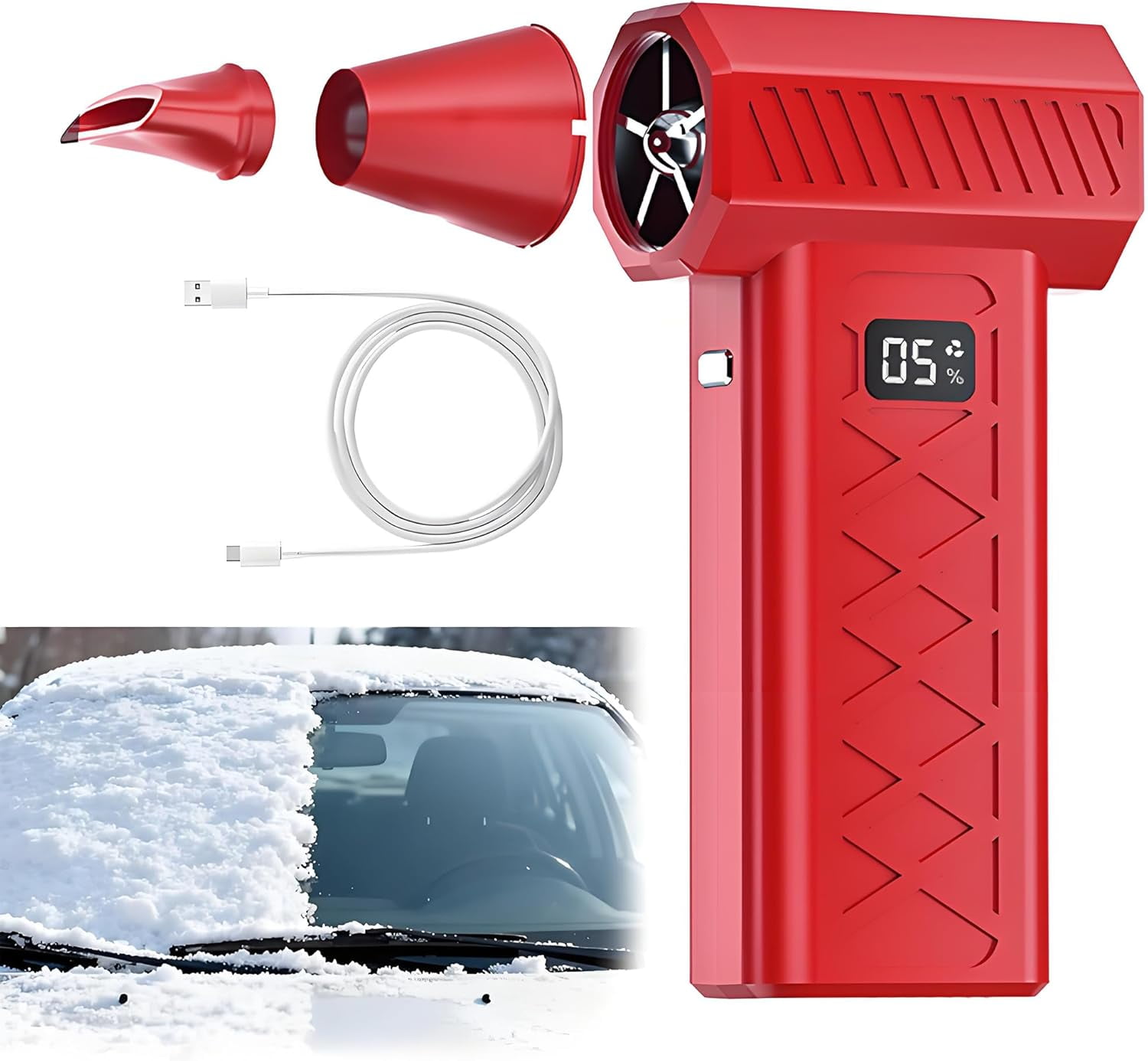 Snow Master Pro LED Turbo Blower, 130,000 RPM Mini Turbo Snow Blower ...