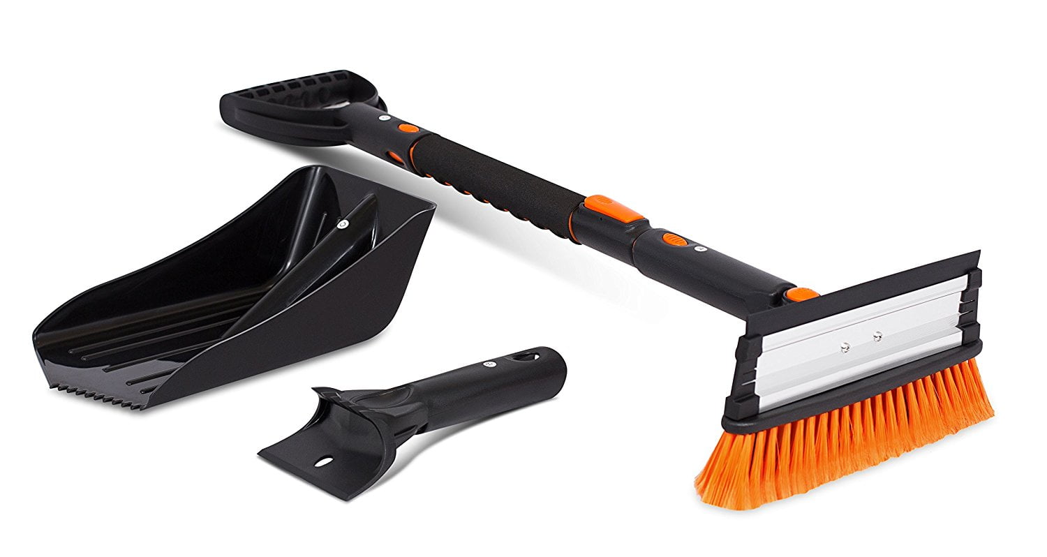 Snow Moover 39" Extendable Snow Brush with Squeegee, Ice Scraper and ...