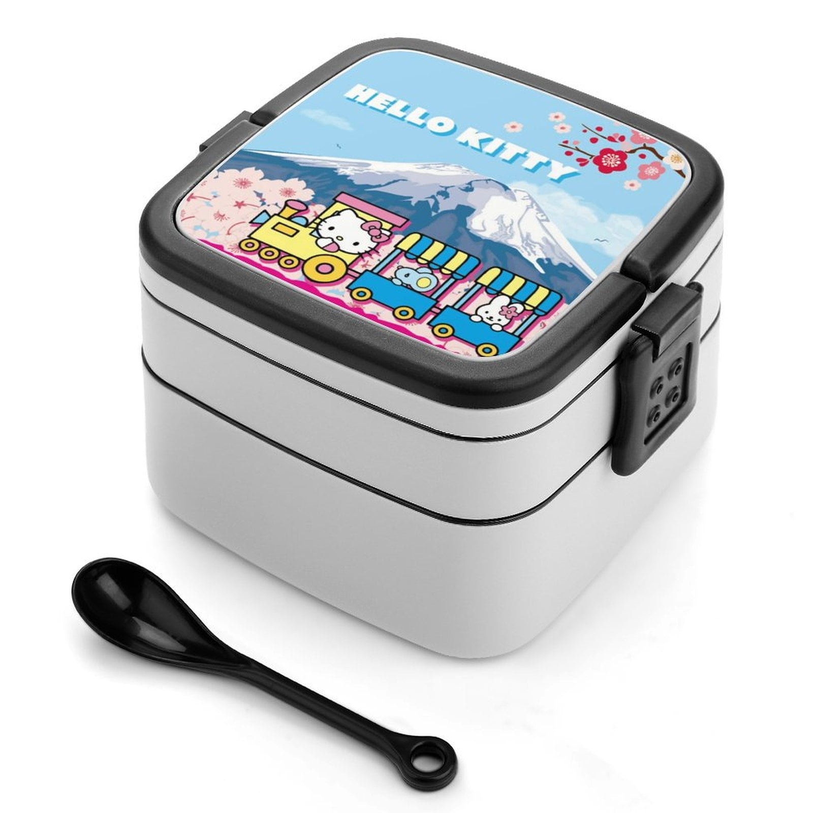 Snow Mountain Cherry Blossom Hello Kitty Reusable Bento Boxes Lunch Box ...