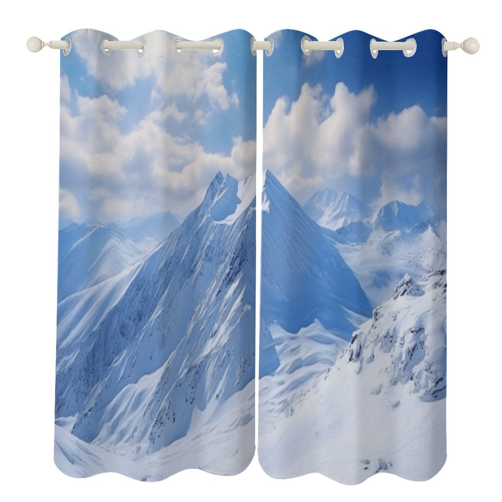 Snow Mountain Modern Window for Living Room Curtains for Child Bedroom ...