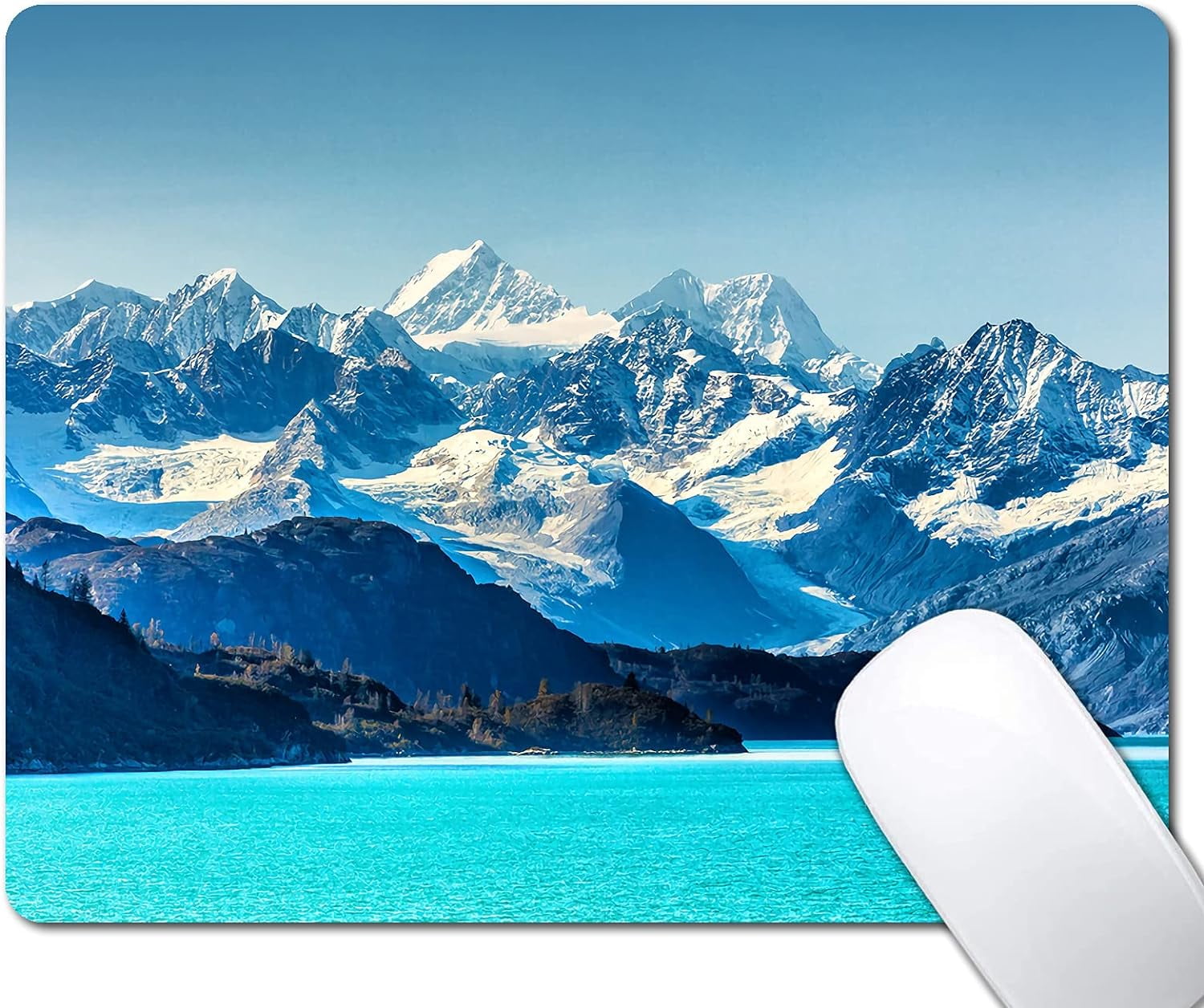Snow Mountain Mouse Pad, Scenic Lake Mousepad for Design, Anti-Slip ...
