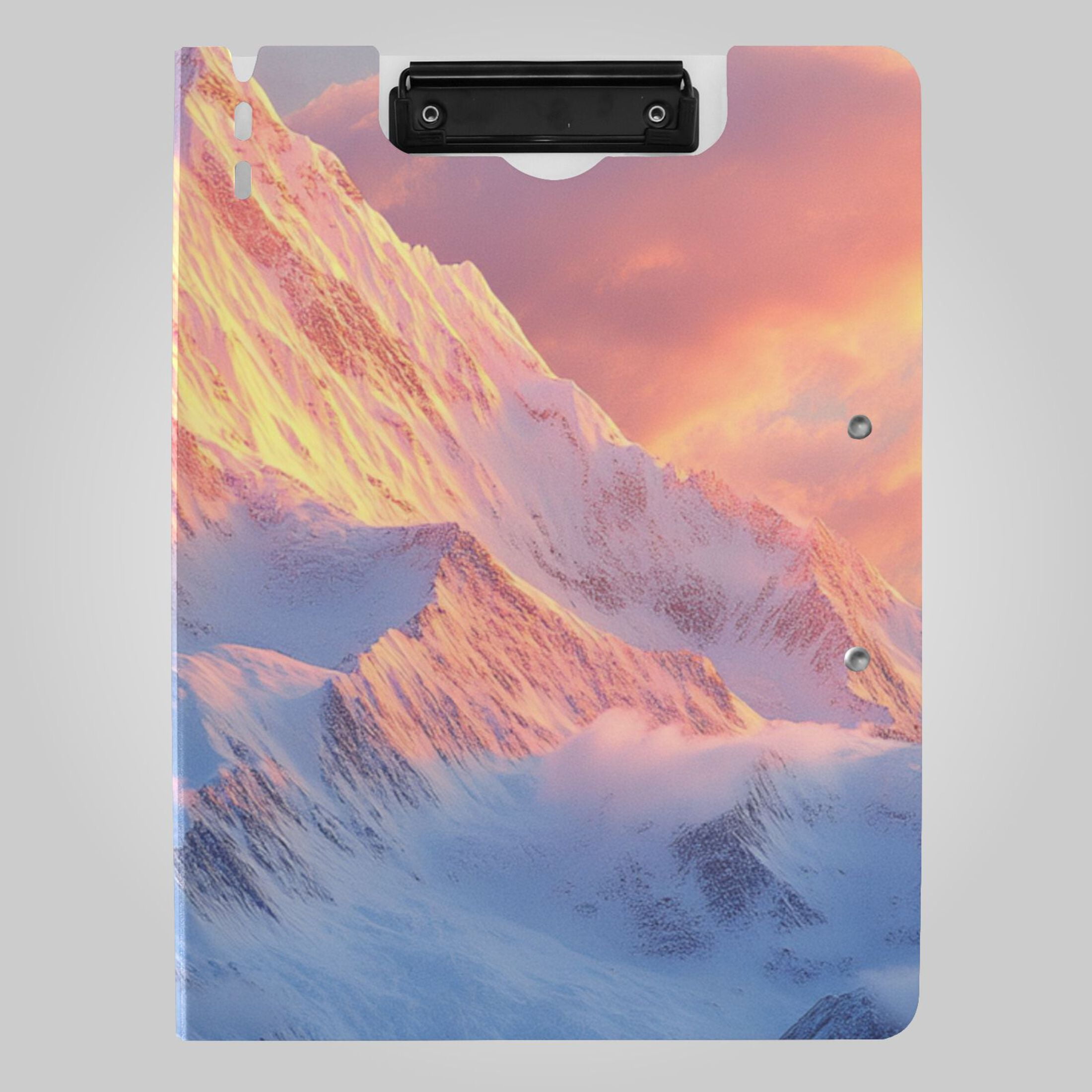 Snow Mountain Of Sunrise Clouds Foldable Binder Folder Clipboard with ...