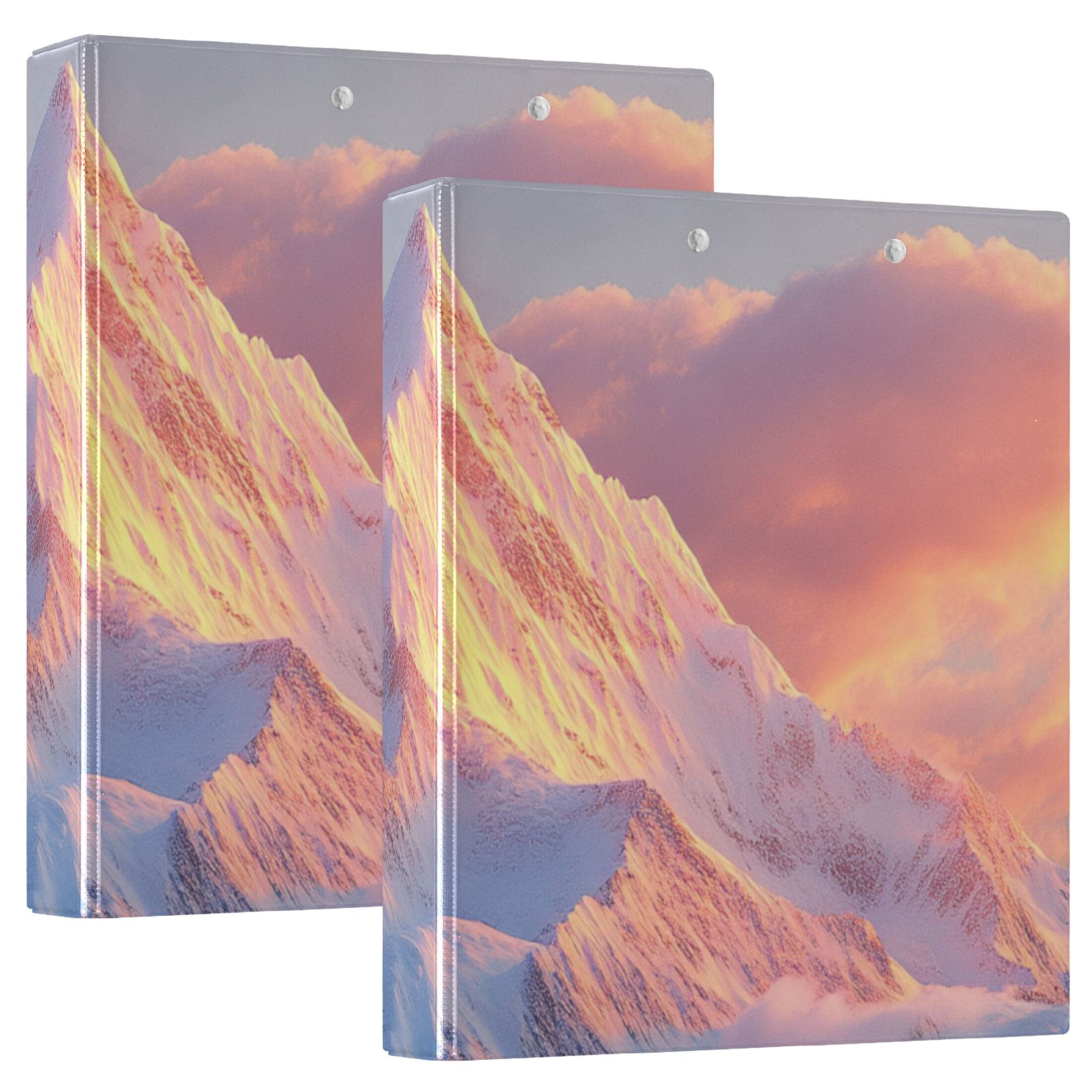 Snow Mountain Of Sunrise Clouds Round Ring Binder 3 Rings 1.5" Capacity ...