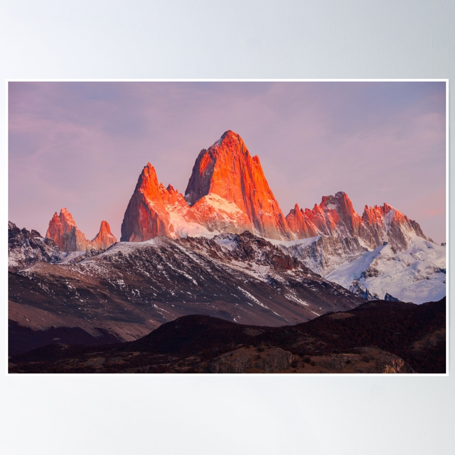 Snow Mountain Poster Wall Art, Modern Wall Decor, 8x12 UNFRAMED ...