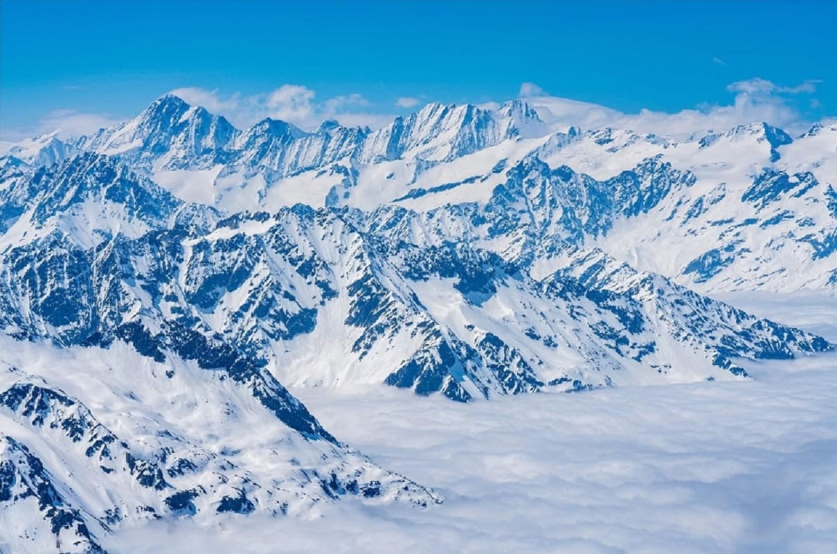 Snow Mountain Scenery Photography Backdrop European Winter Nature ...