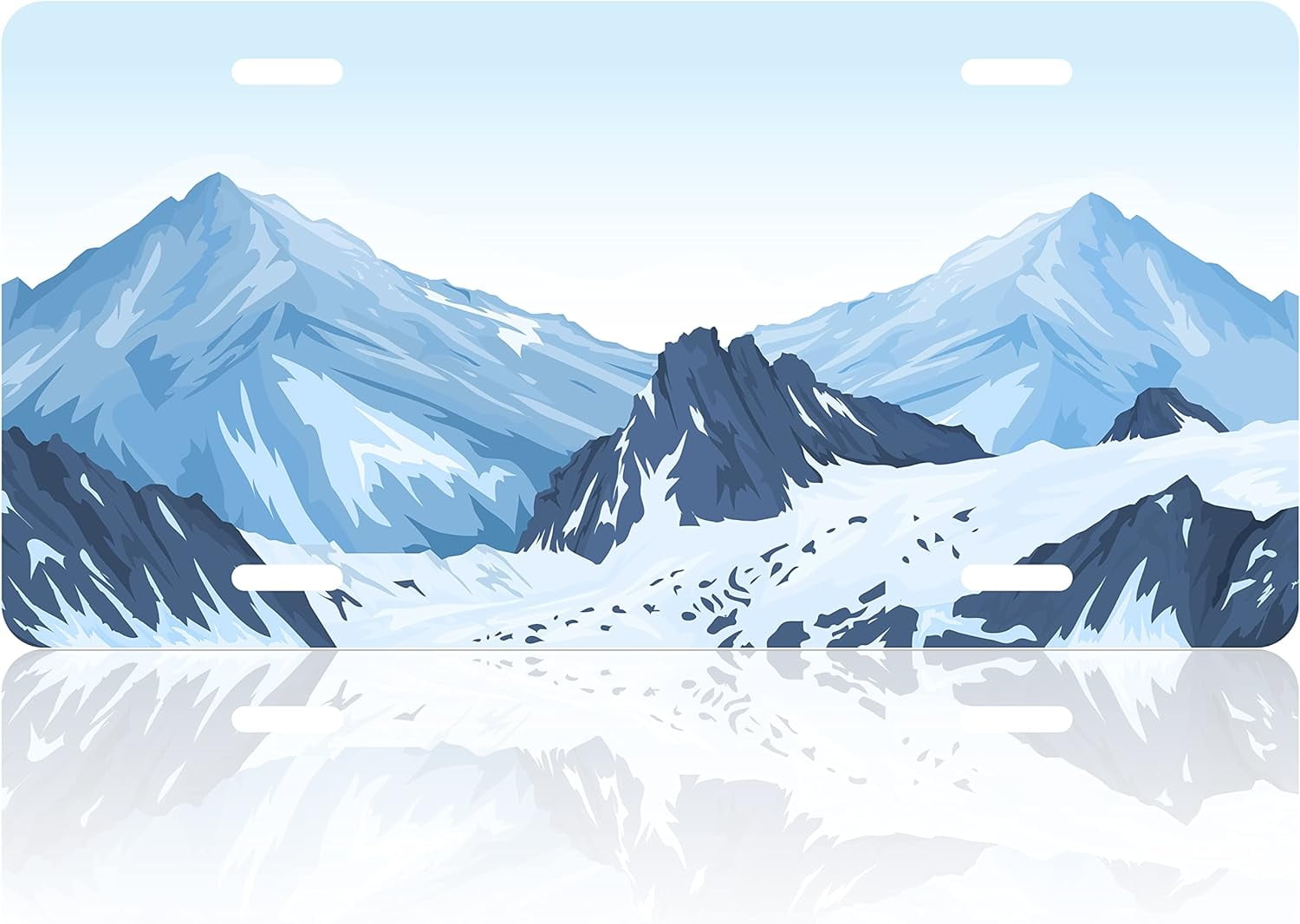 Snow Mountains License Plate Cover Mountain License Plate Funny Scenery ...