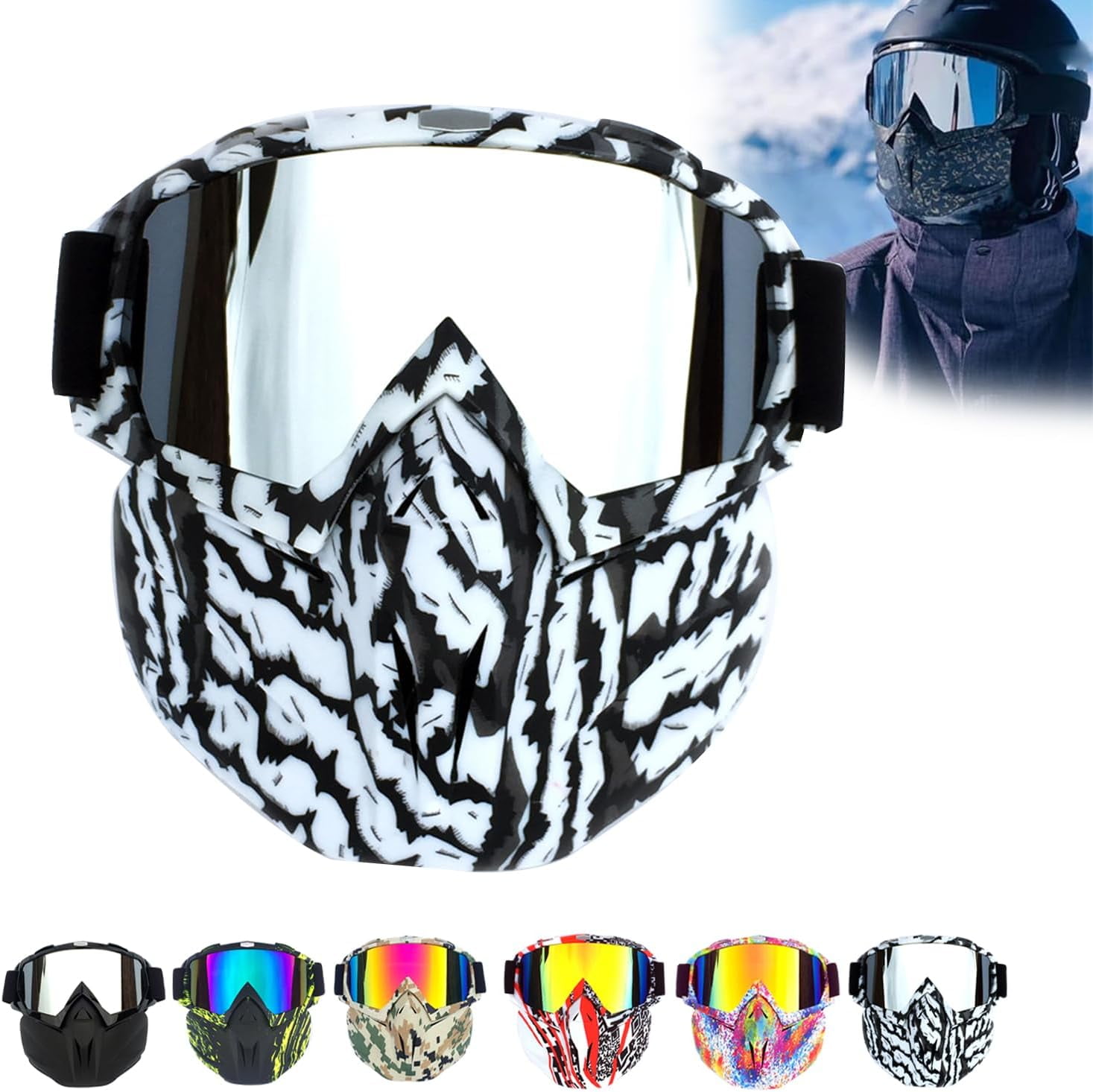 Snow Ninja Mask, Snow Ninja Mask Goggles, Dritnow Outdoor Mask Anti Fog ...