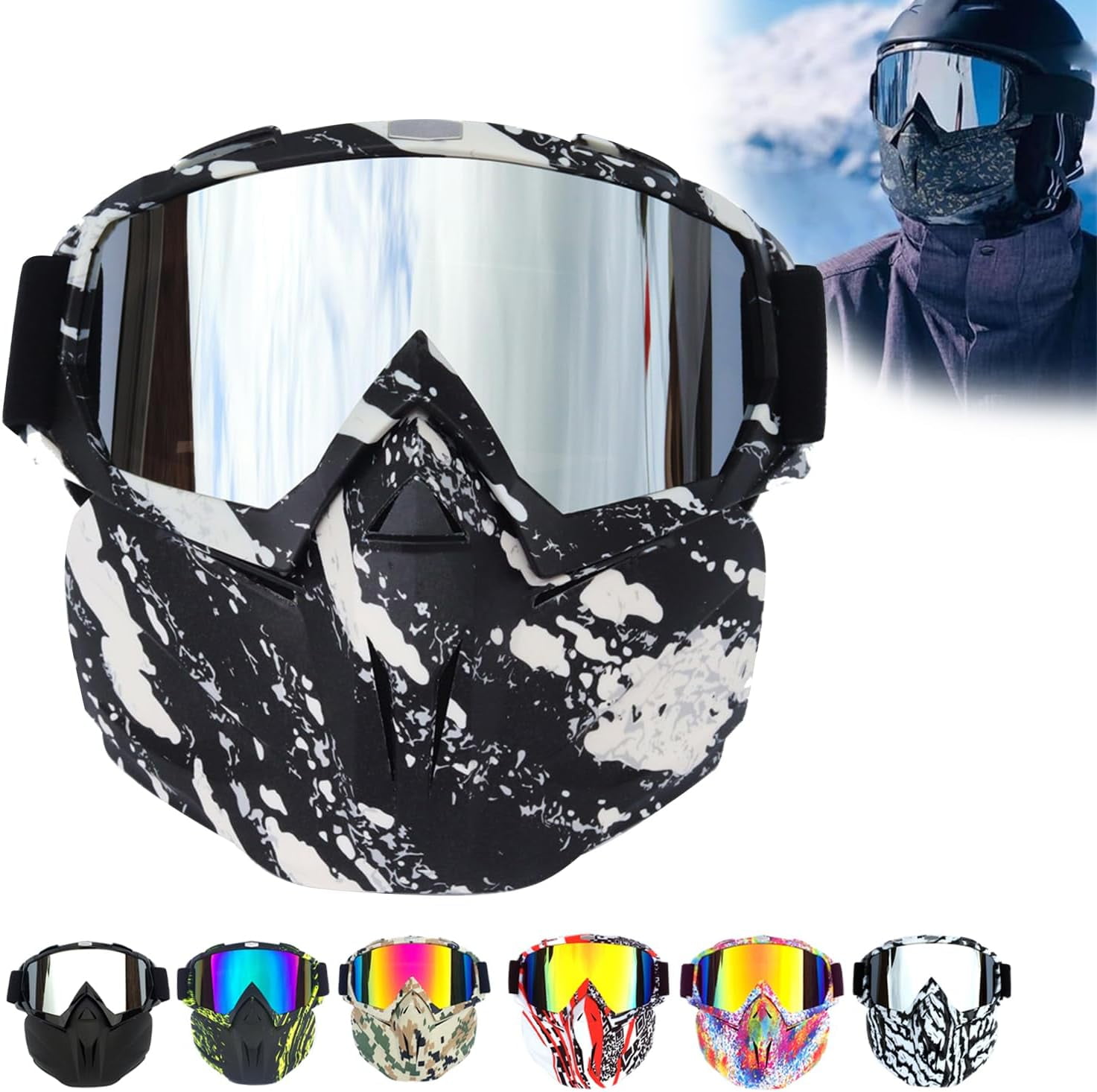 Snow Ninja Mask, Snow Ninja Mask Goggles, Dritnow Outdoor Mask Anti Fog ...