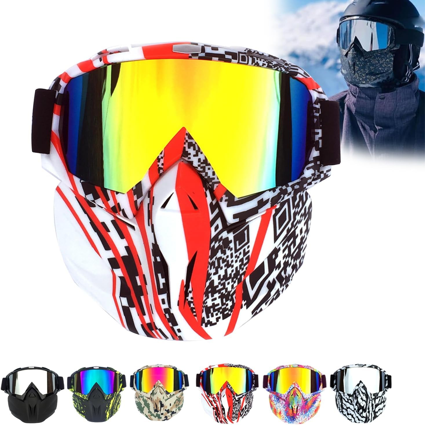 Snow Ninja Mask, Snow Ninja Mask Goggles, Dritnow Outdoor Mask Anti Fog ...