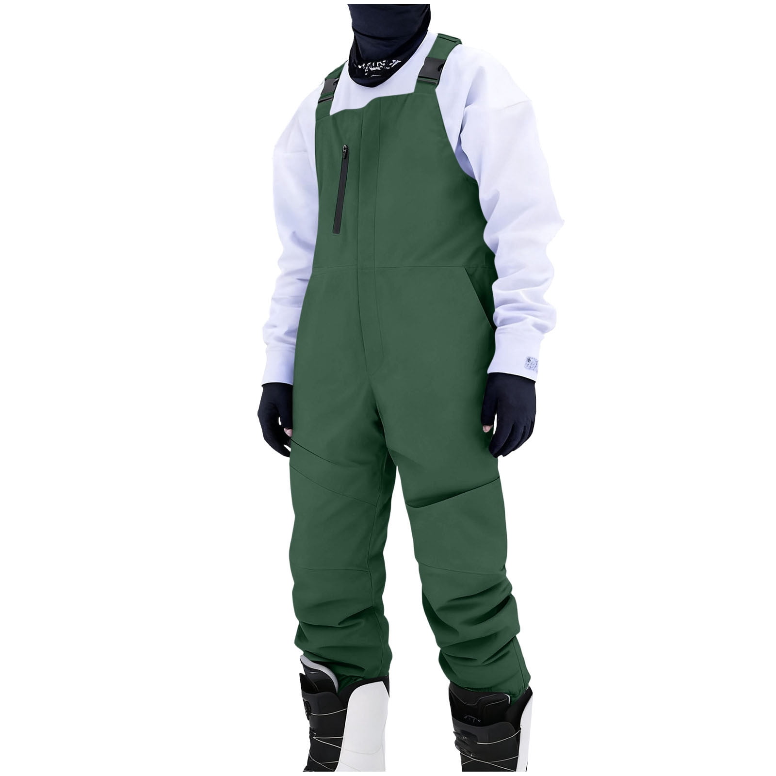 Snow Overalls for Men Waterproof Insulated Bib Pants with Pockets ...