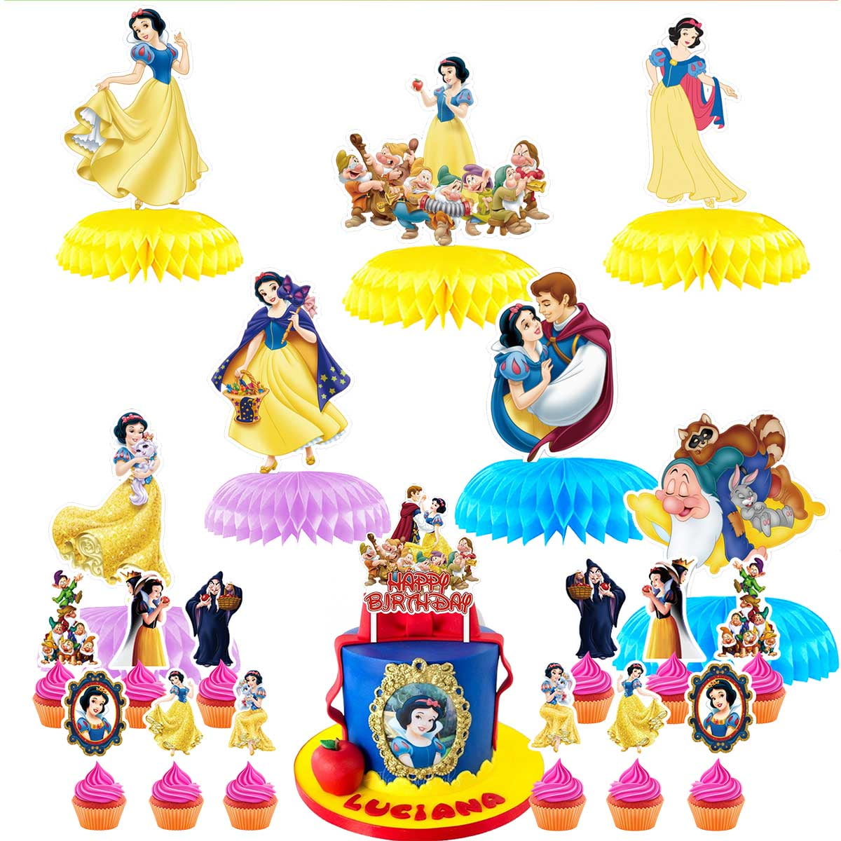 Snow Party Decor Supplies Honeycomb Centerpieces Table Toppers Cake ...