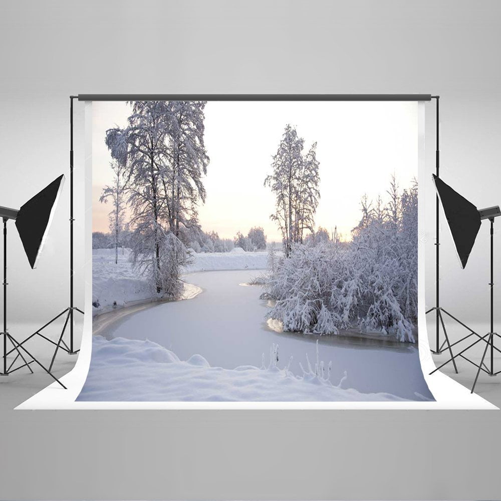 Snow Photo Backdrop, 7x5ft Photography Backdrops White Snow Forest ...